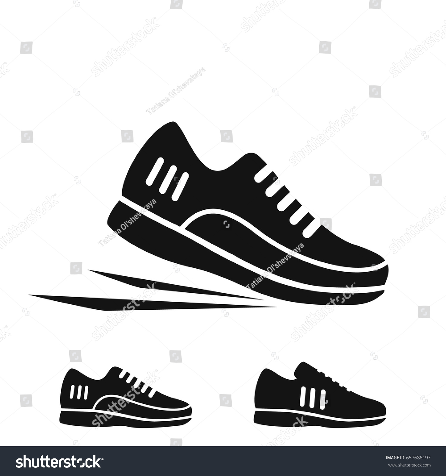 Running Shoes Icon Set Stock Vector (Royalty Free) 657686197