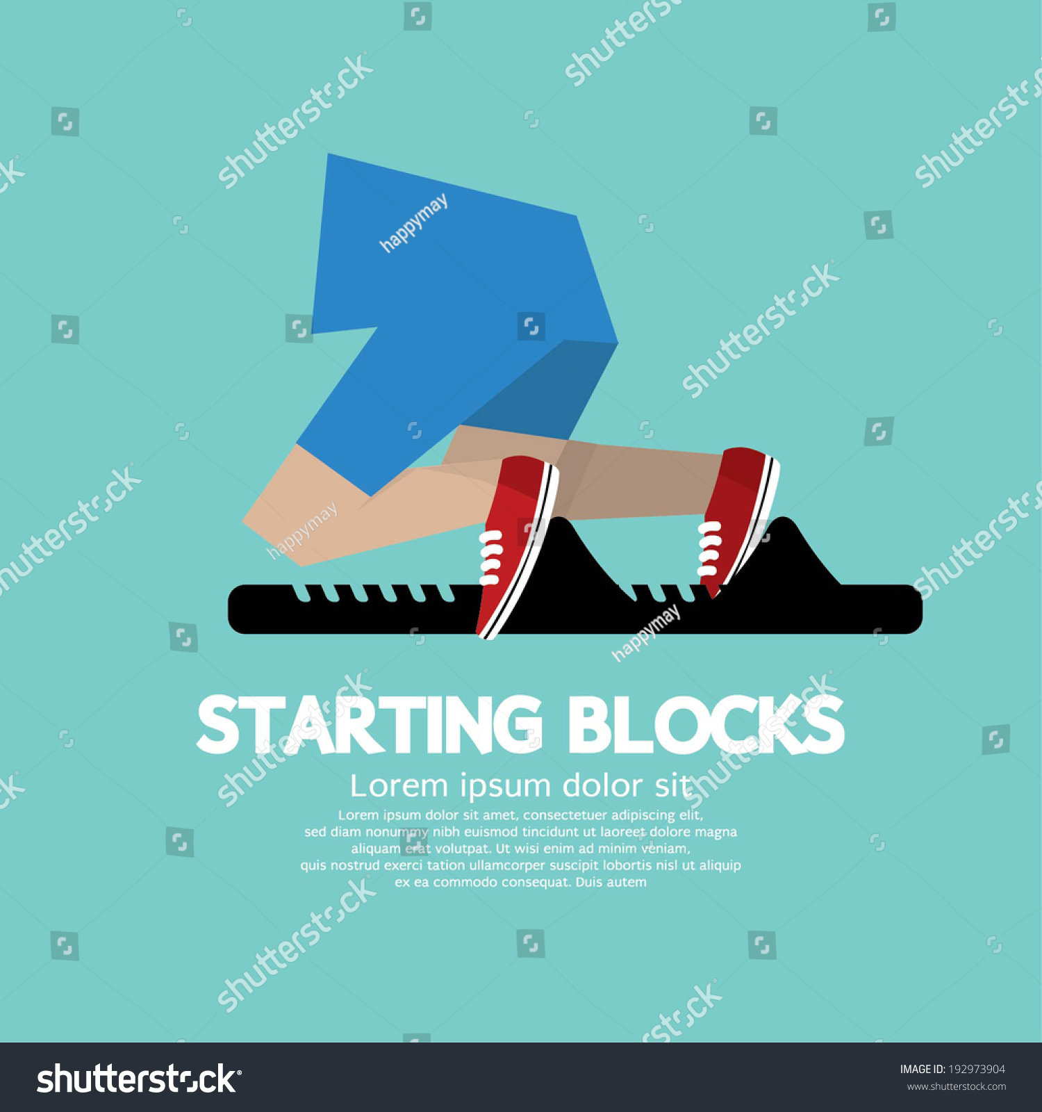 Running Starting Blocks Vector Illustration Stock Vector (Royalty Free ...