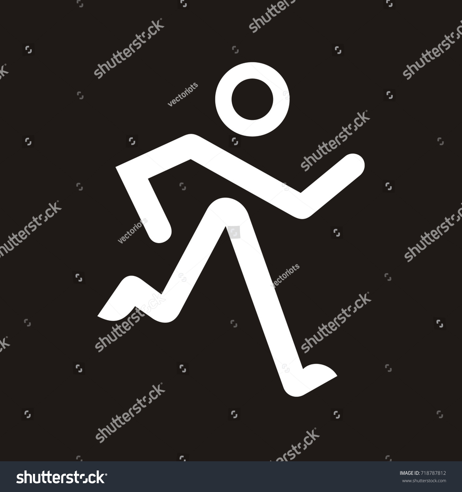 Running Stick Figure Logo Design Template Stock Vector (Royalty Free ...