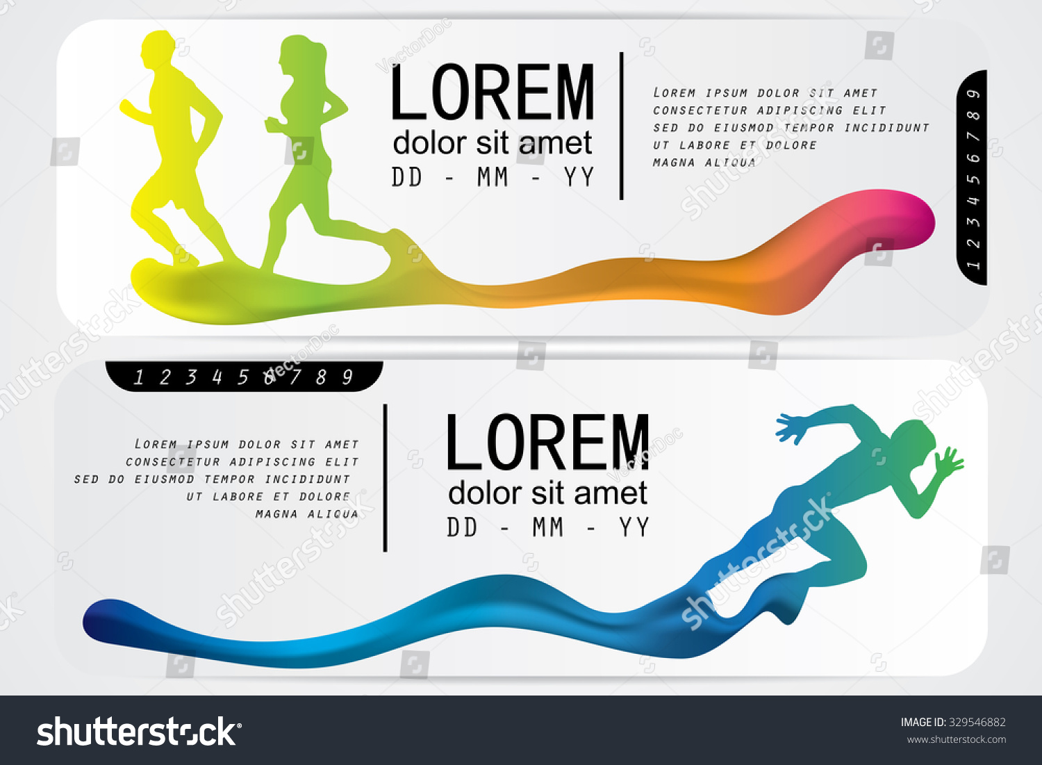 Running Ticket Abstract Design Stock Vector (Royalty Free) 329546882 ...