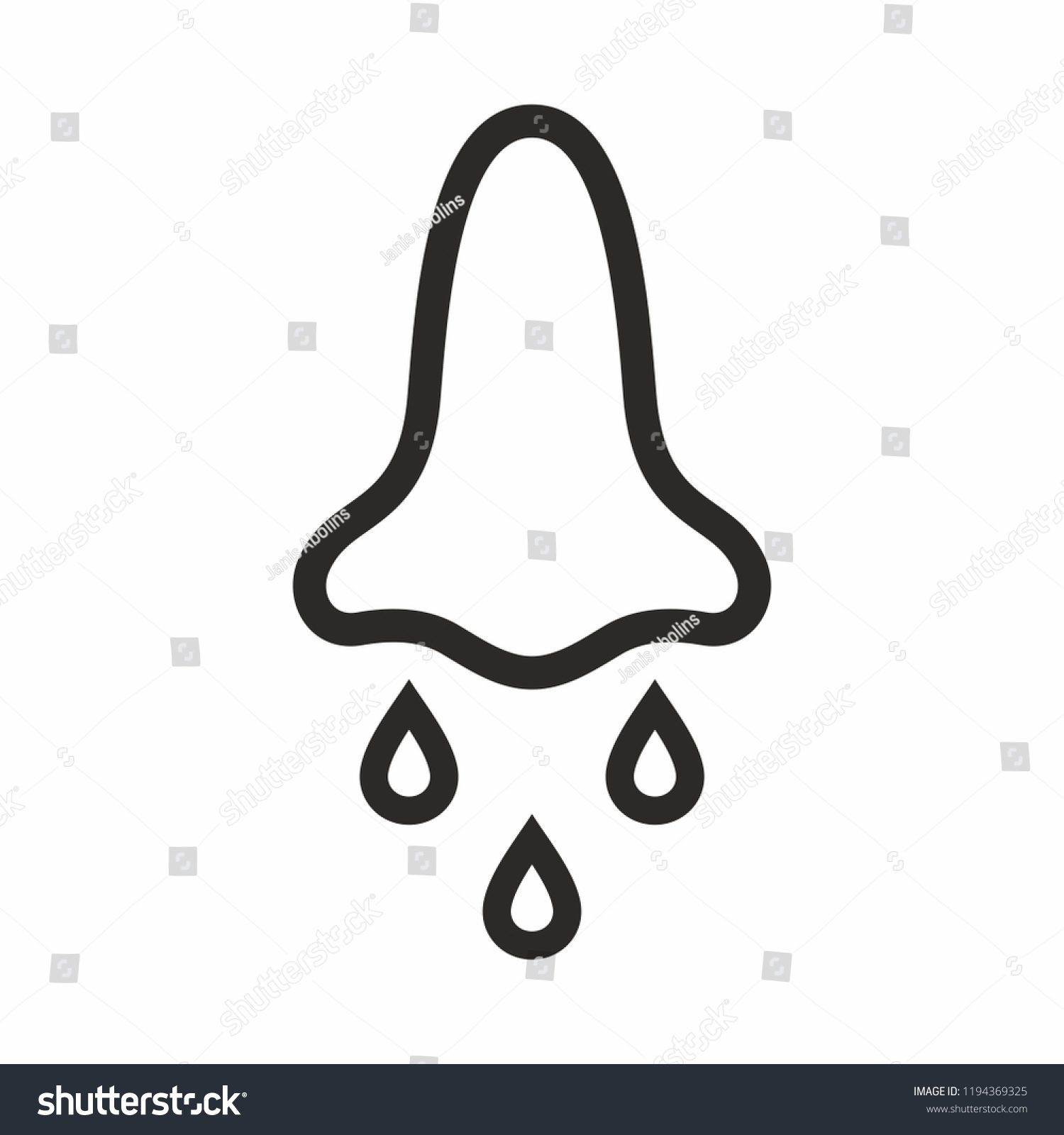 Runny Nose Vector Icon Stock Vector (Royalty Free) 1194369325