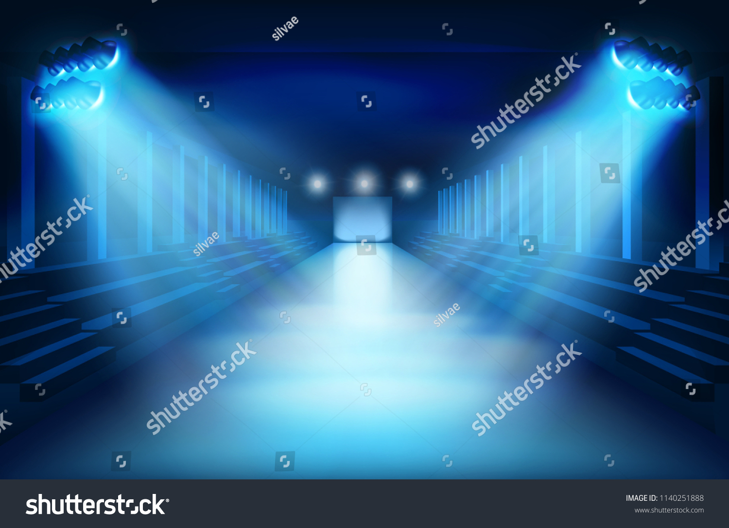 Runway Show Light Performance Vector Illustration Stock Vector (Royalty ...