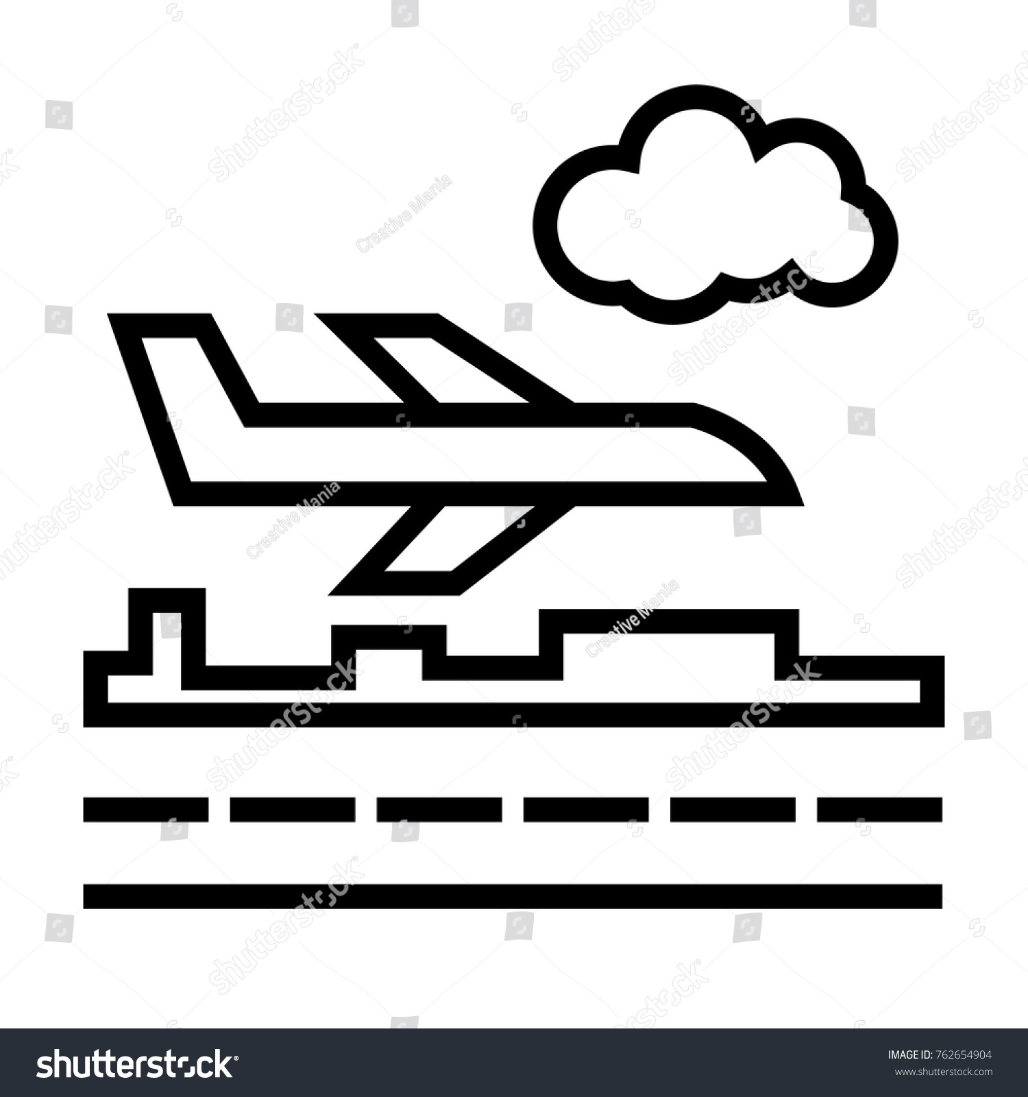 Runway Vector Outline Icon Stock Vector (Royalty Free) 762654904