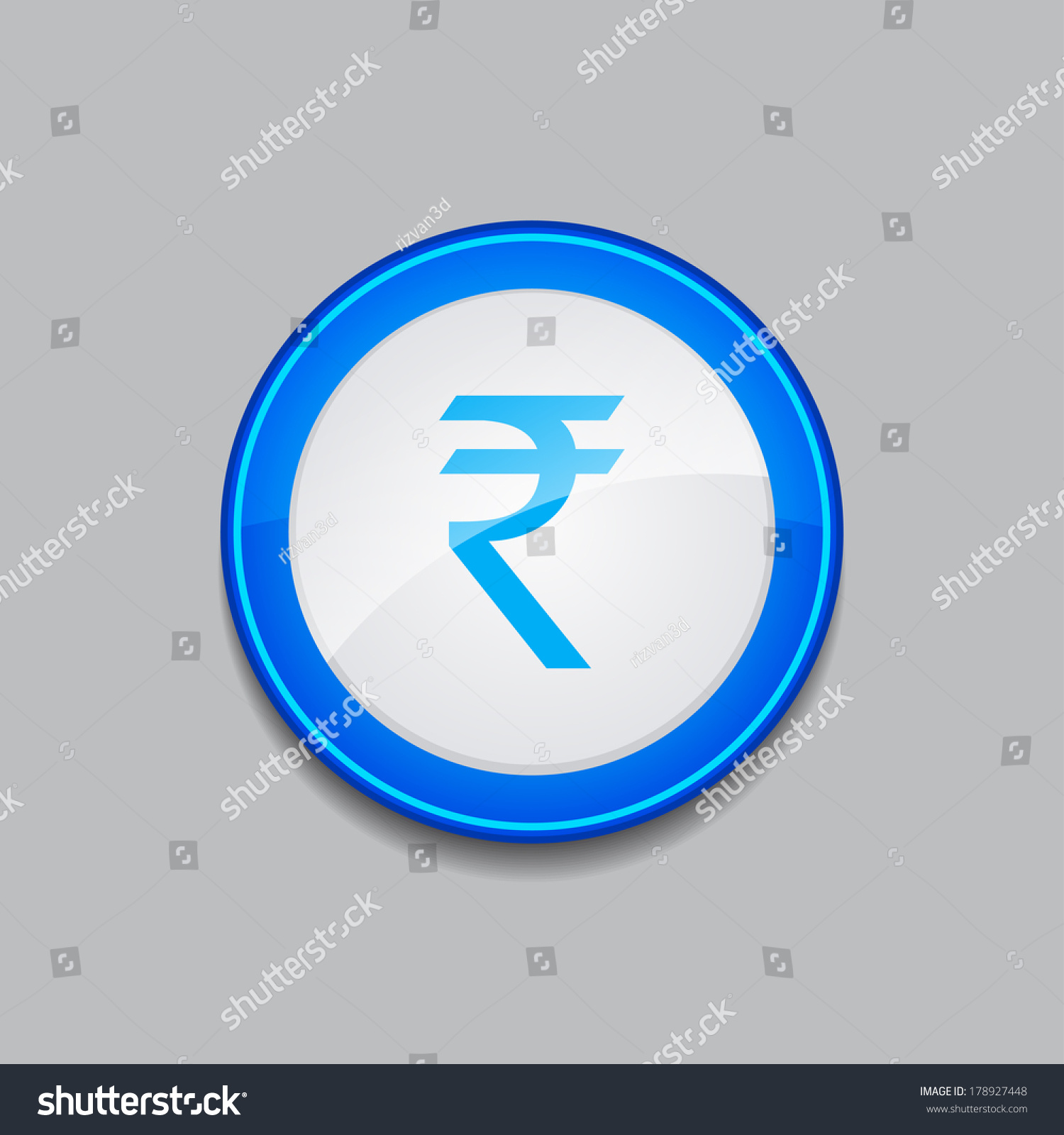 Rupee Currency Sign Circular Vector Blue Stock Vector (Royalty Free ...