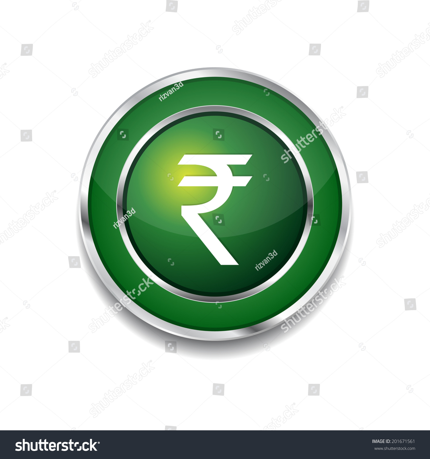 Rupee Currency Sign Circular Vector Green Stock Vector (Royalty Free ...