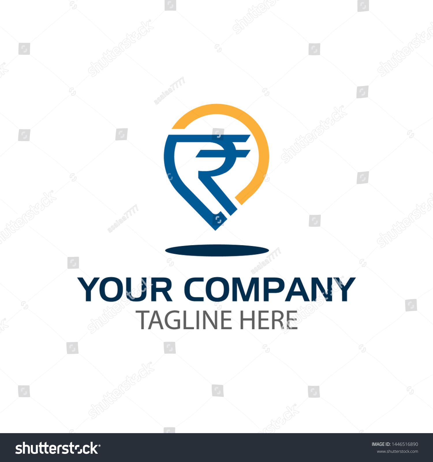 Rupee Map Logo Flat Design Vector Stock Vector (Royalty Free) 1446516890
