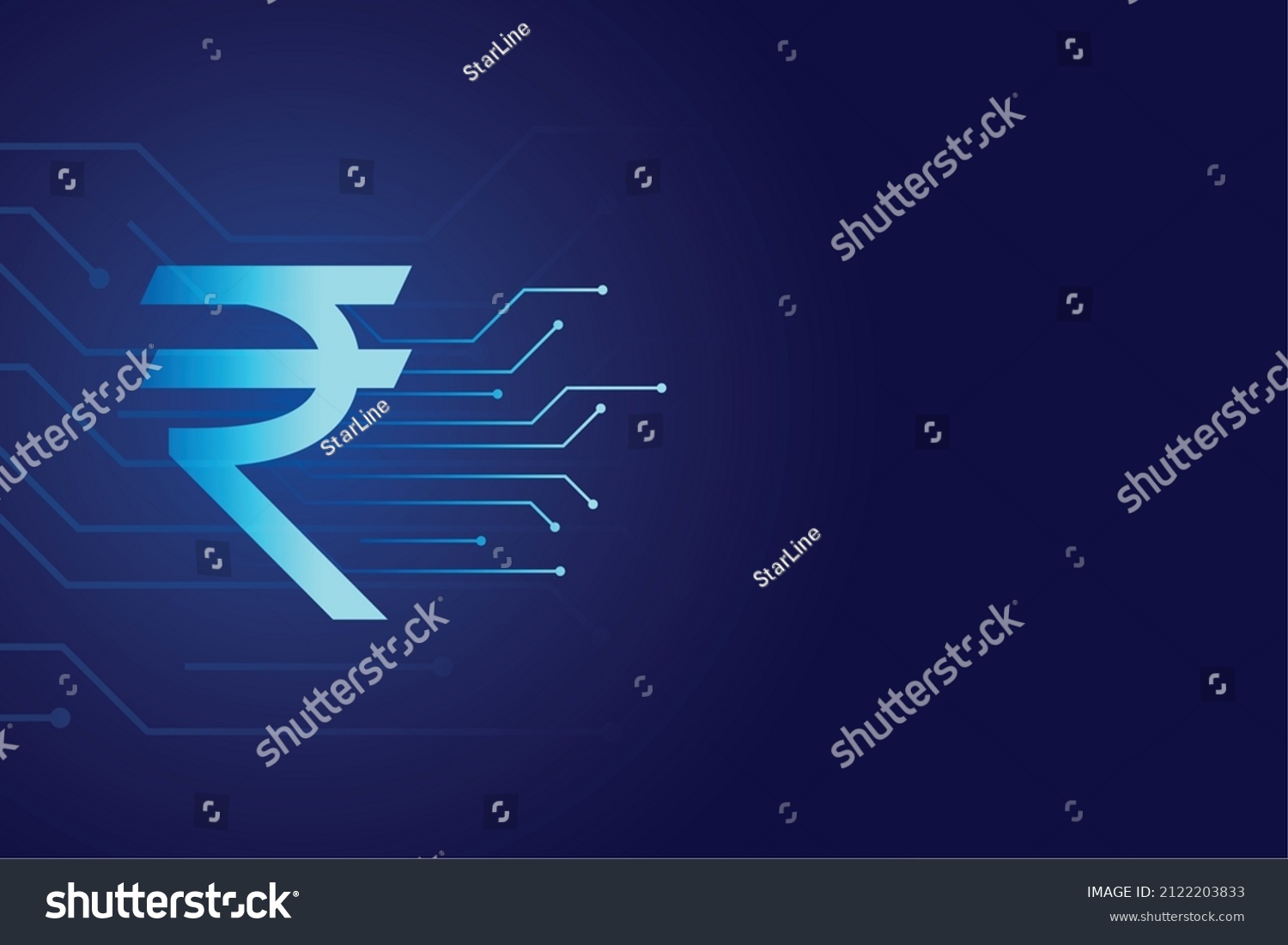 Rupee Symbol Digital Technology Background Stock Vector (Royalty Free ...