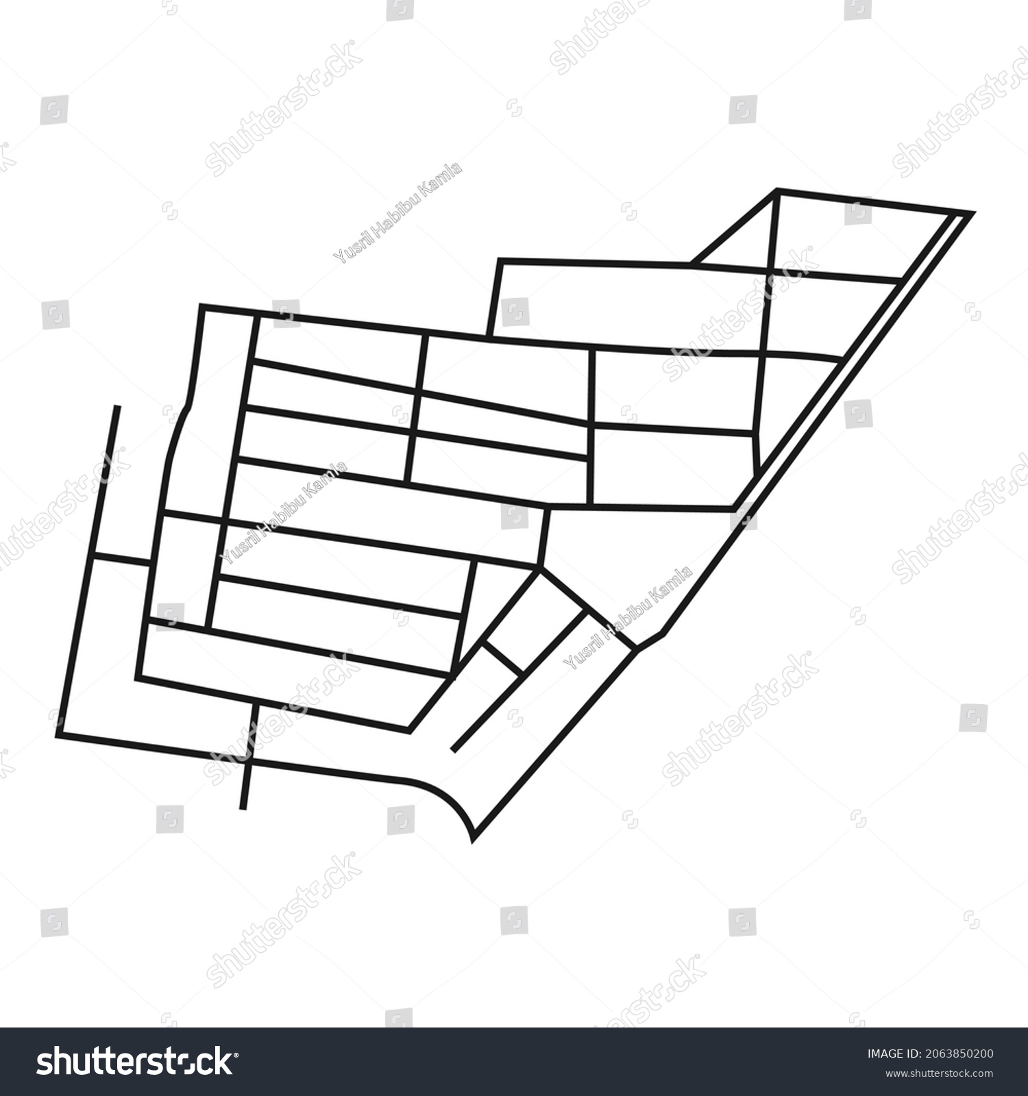 Rural Area Road Network Map Stock Vector (Royalty Free) 2063850200 ...