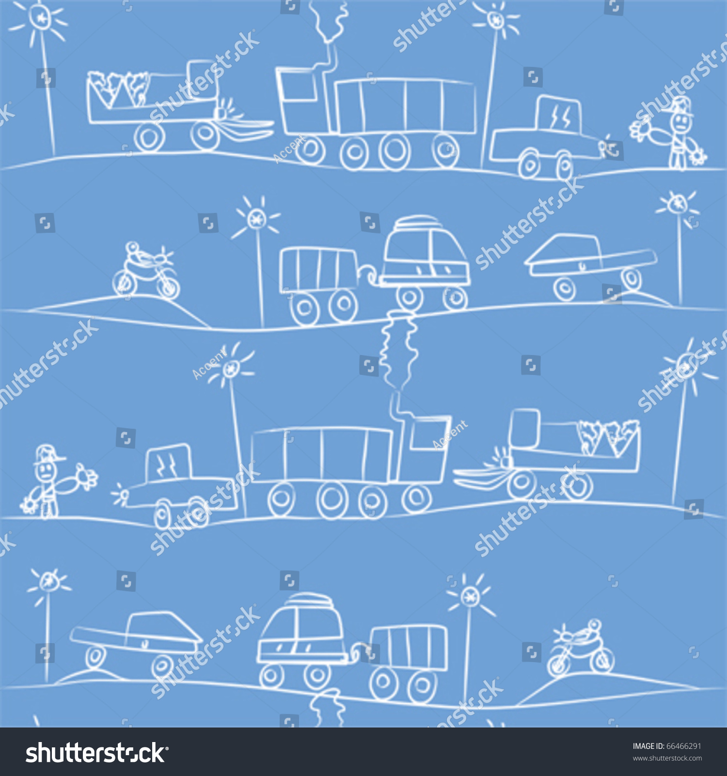 Rush Hour Kids Drawing Stock Vector (Royalty Free) 66466291 | Shutterstock