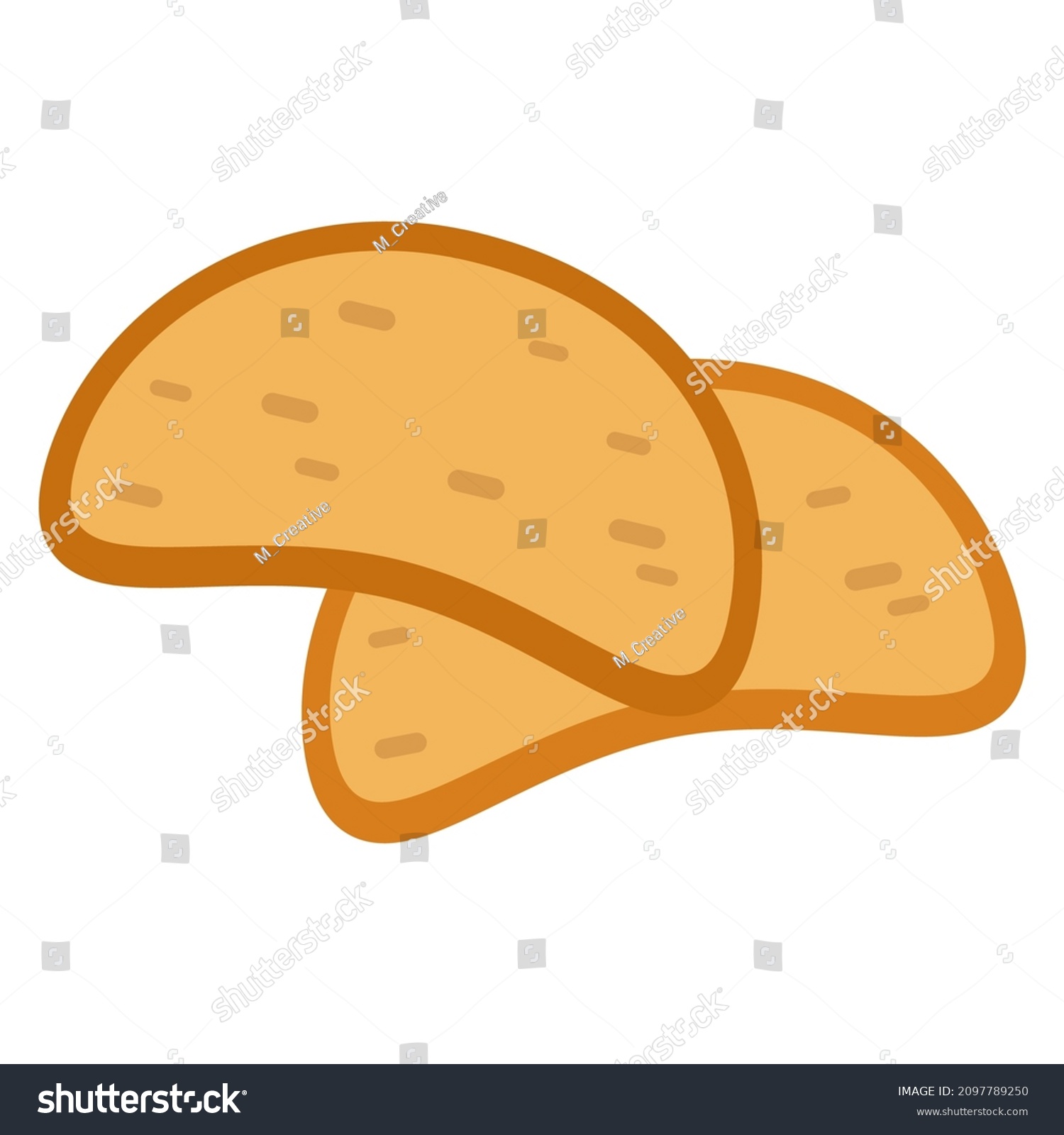Rusk Flat Clipart Vector Illustration Stock Vector (Royalty Free ...