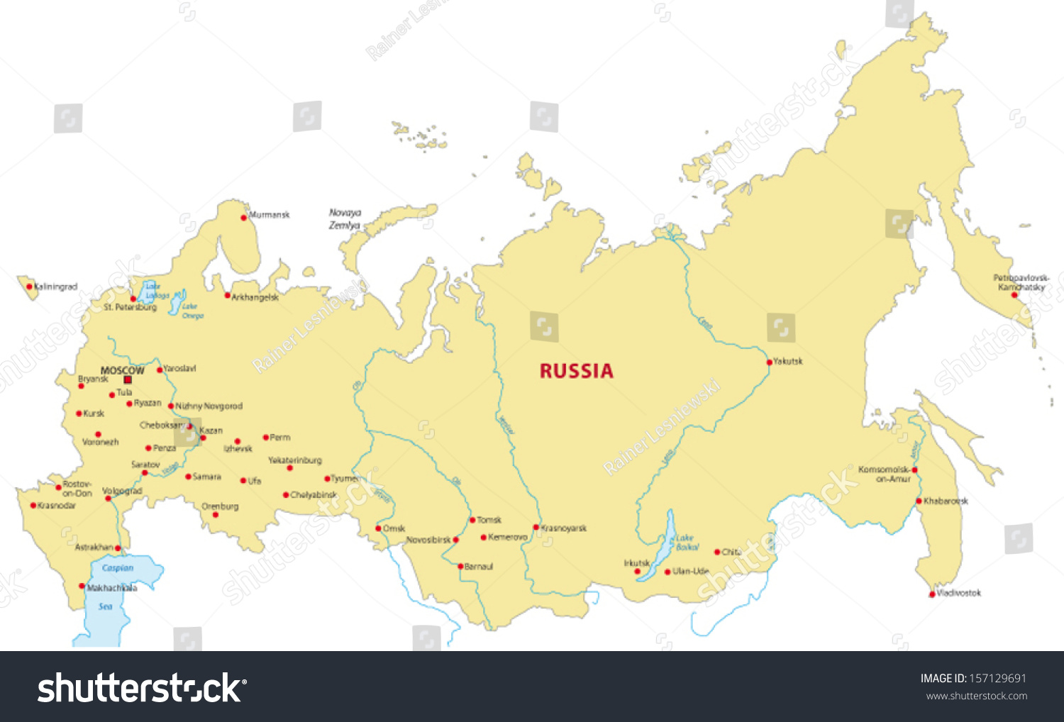 Russia Map Stock Vector (Royalty Free) 157129691