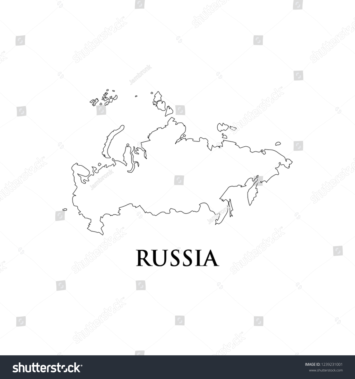 Russia Map Icon Vector Stock Vector (Royalty Free) 1239231001