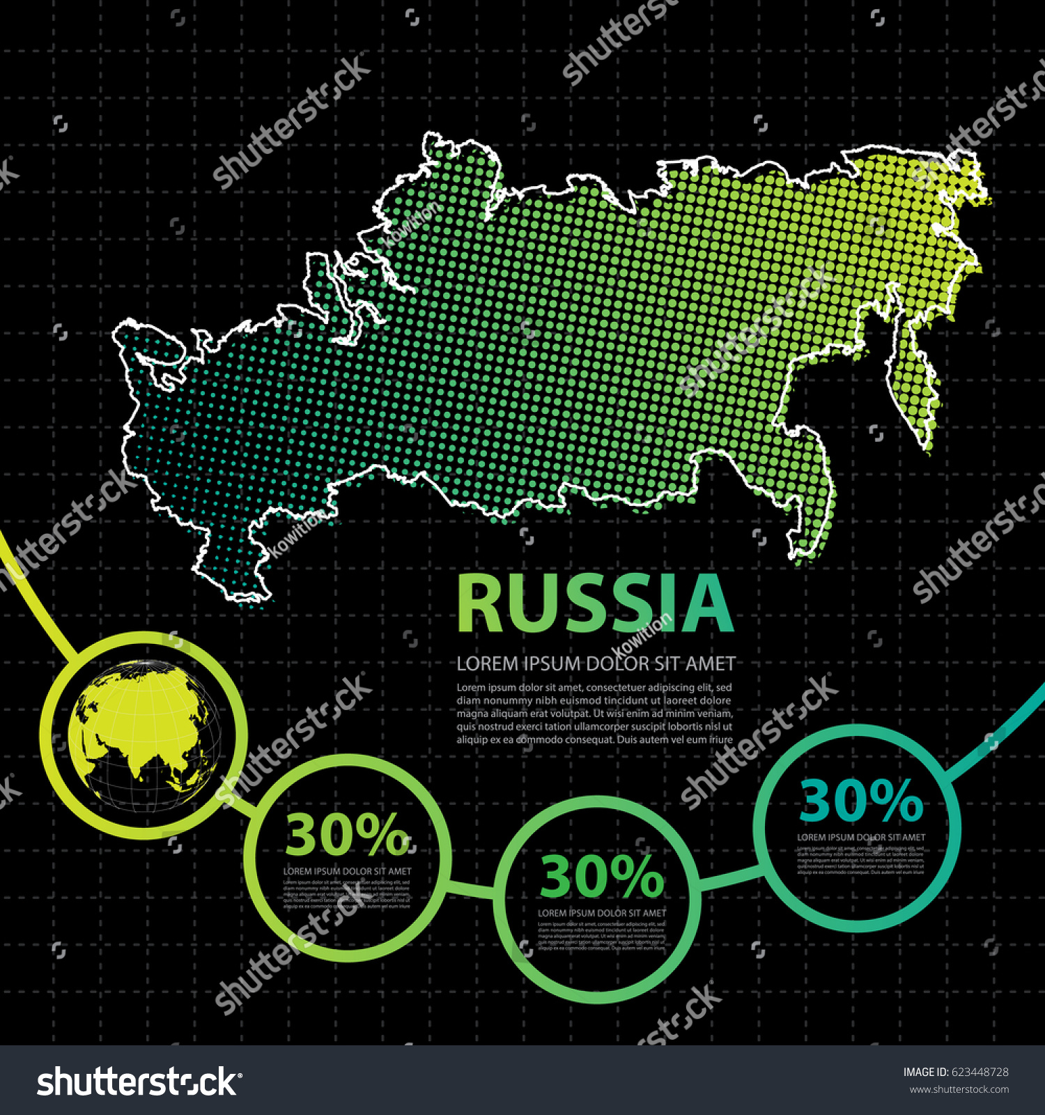 Russia Map Infographic Design Template Stock Vector (Royalty Free ...