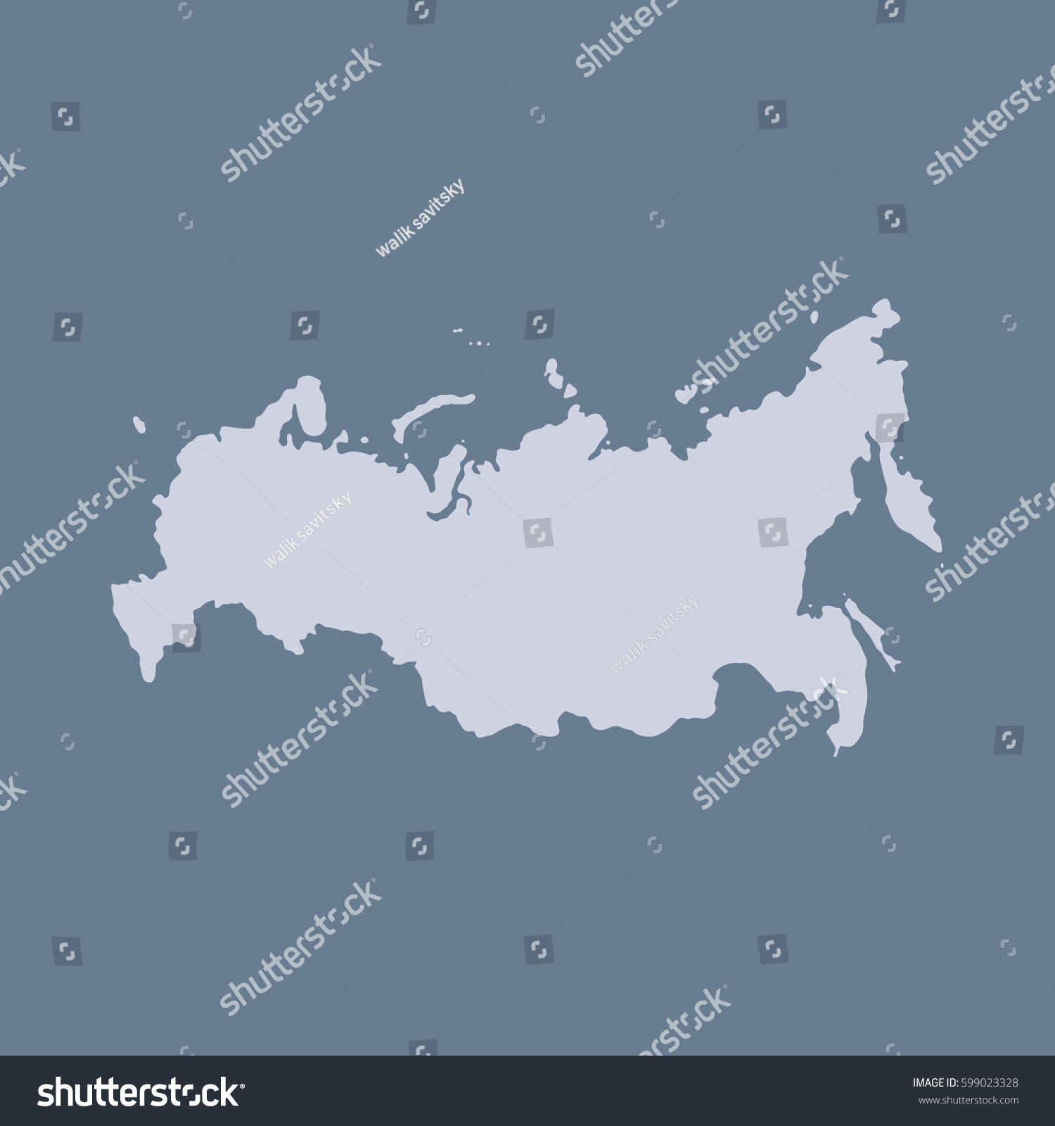 Vektor Stok Russia Map Rounded Corners Flat Vector (Tanpa Royalti ...