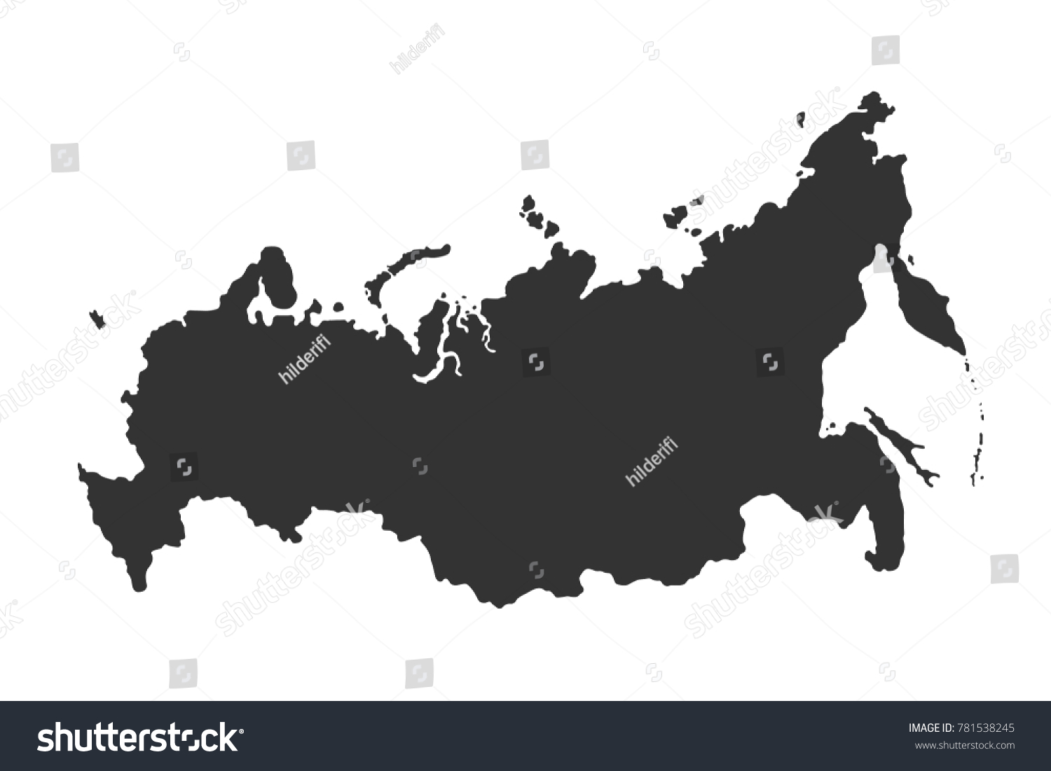 Russia Map Vector Flat Illustration On Stock Vector (Royalty Free ...