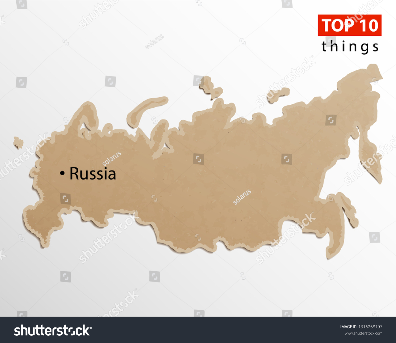Russia Map Vector Russian Maps Craft Stock Vector (Royalty Free) 1316268197