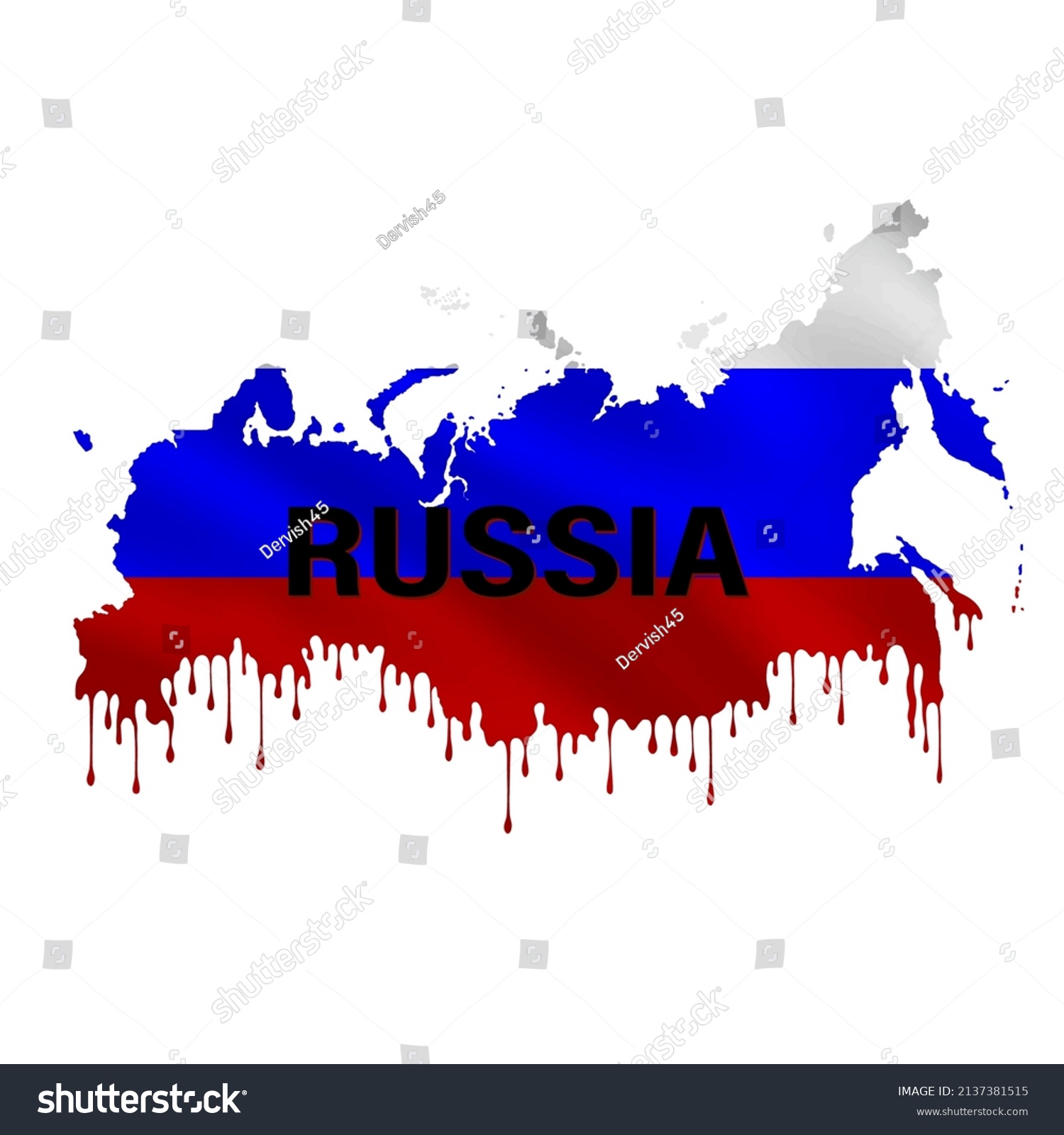 Russia Map Flag Vector Illustration Stock Vector (Royalty Free ...