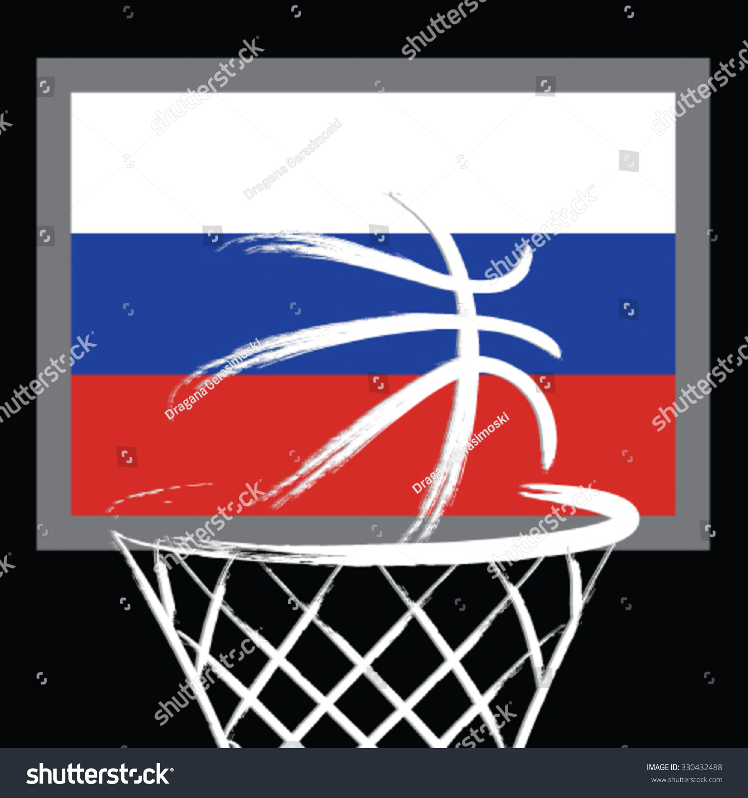 Russian Basket Ball Vector Stock Vector (Royalty Free) 330432488