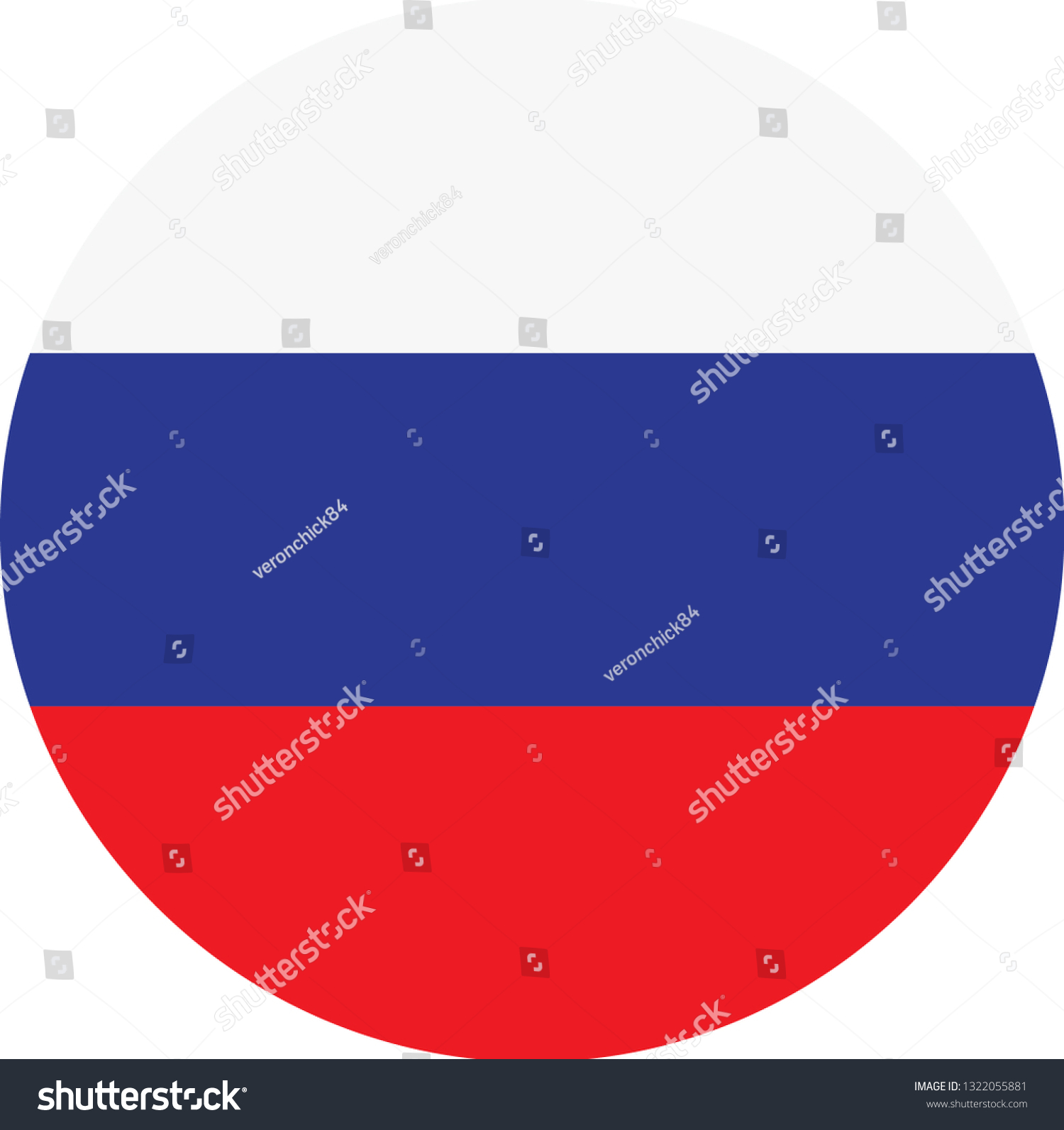 Russian Flag Simple Vector Round Russian Stock Vector (Royalty Free ...