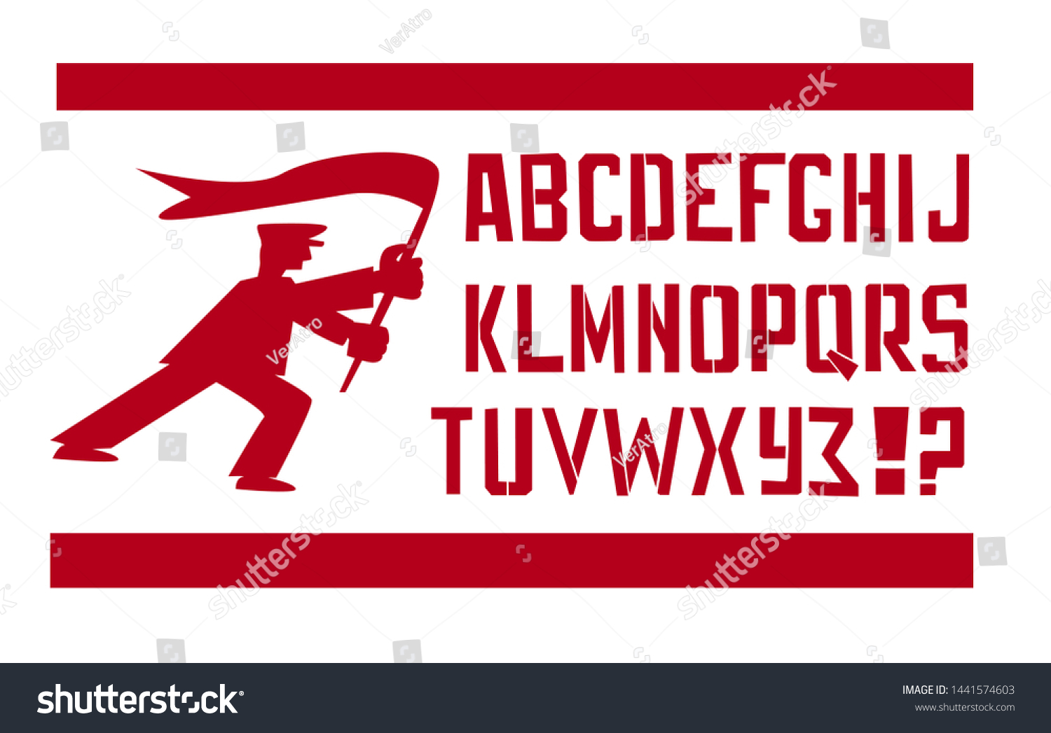 Russian Soviet Constructivist Font Stencile Simple Stock Vector ...