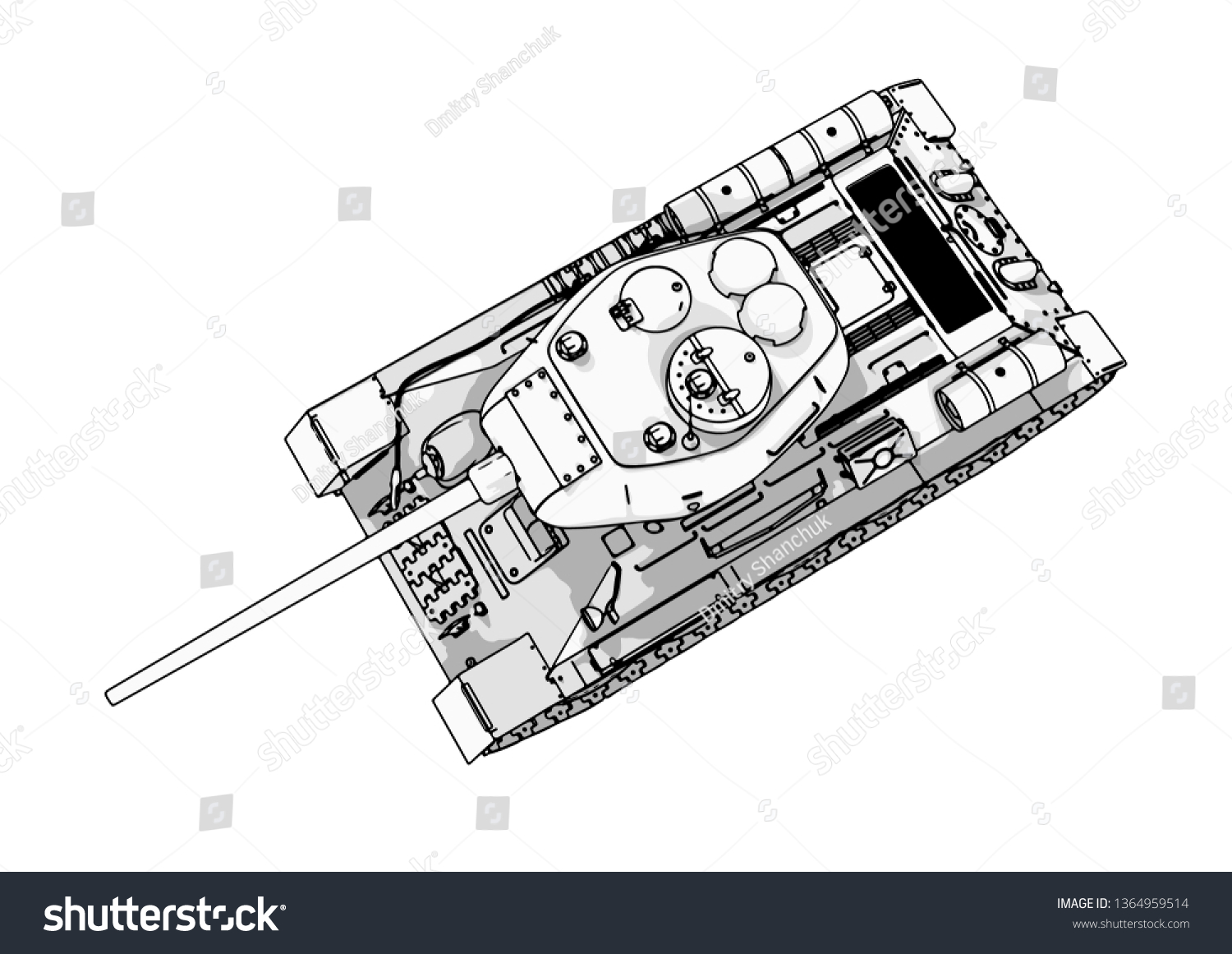 Russian Tank Vector Stock Vector (Royalty Free) 1364959514 | Shutterstock