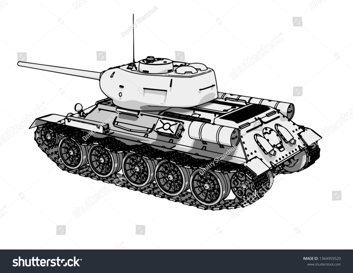 Russian Tank Vector Stock Vector (Royalty Free) 1364959520 | Shutterstock