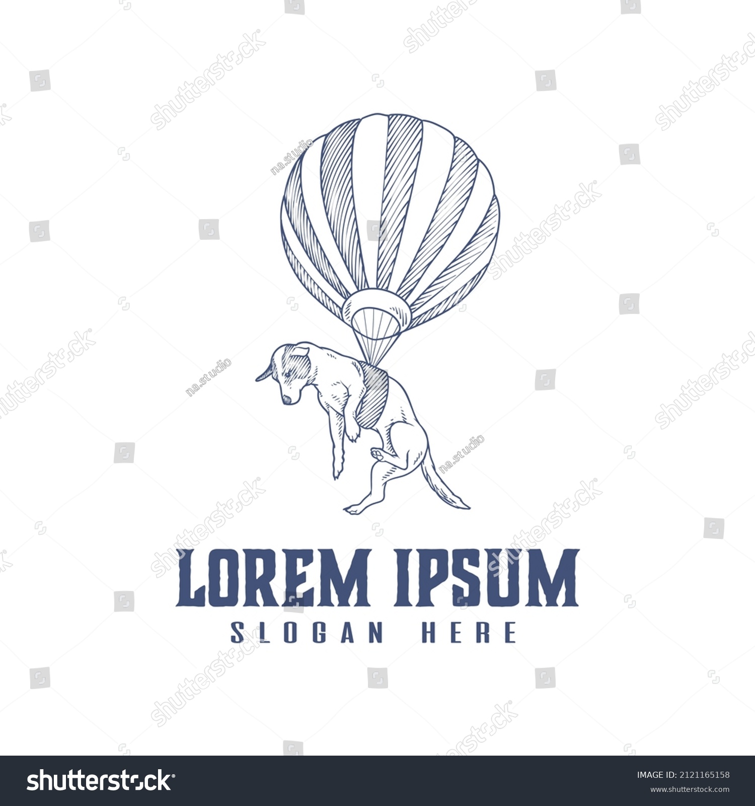 Rustic Clasic Dog Pet Logo Stock Vector (Royalty Free) 2121165158