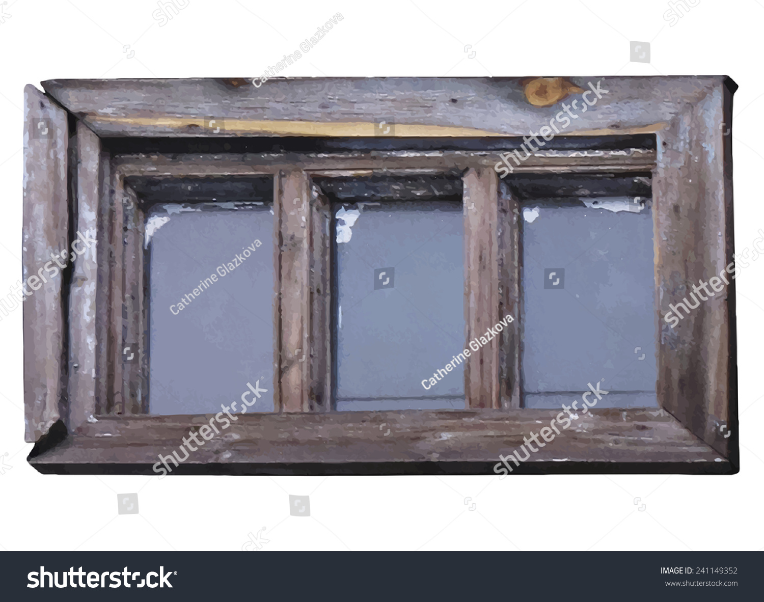 Rustic Wooden Window Vector Element Traced: vector de stock (libre de ...