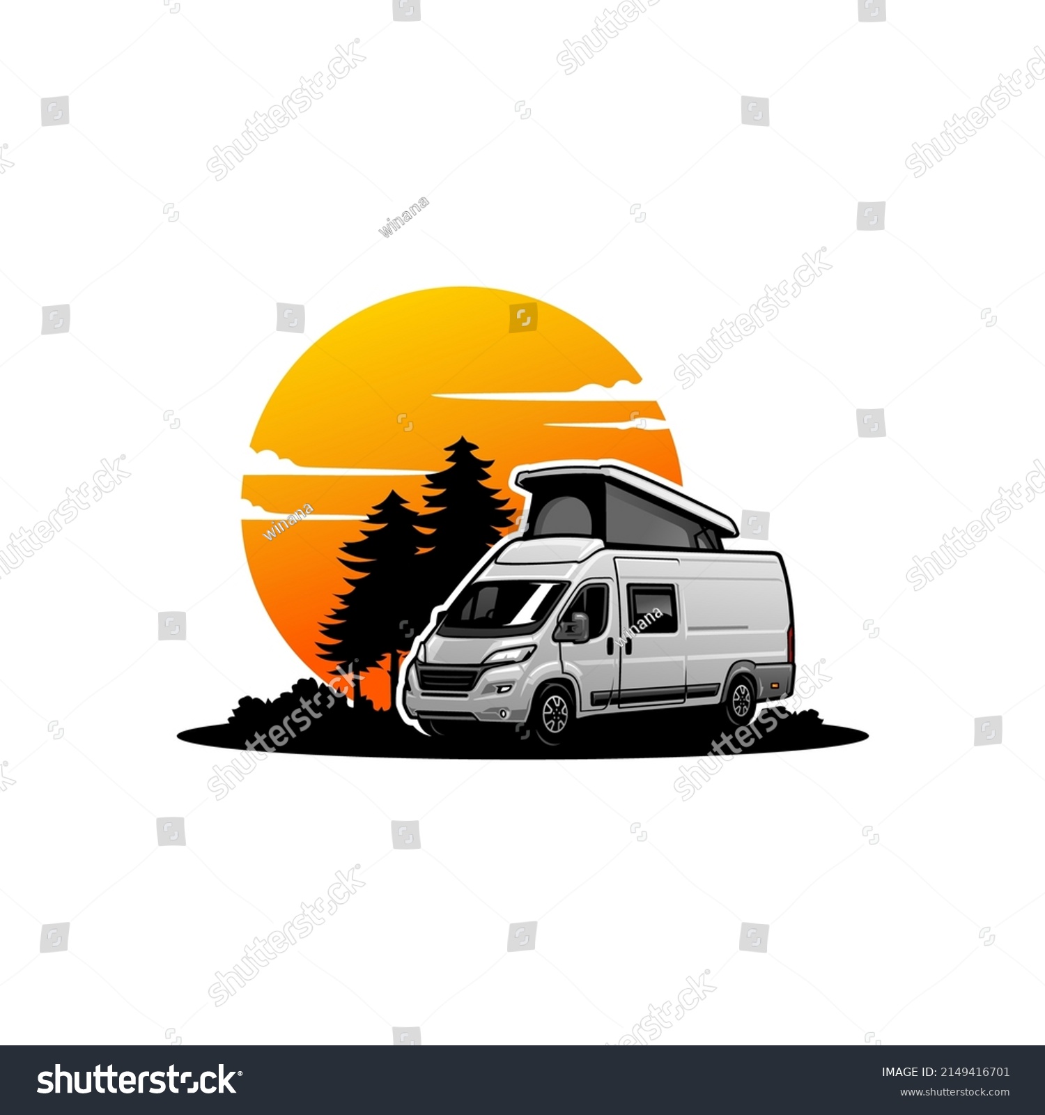 Rv Camper Van Illustration Vector Stock Vector (Royalty Free ...