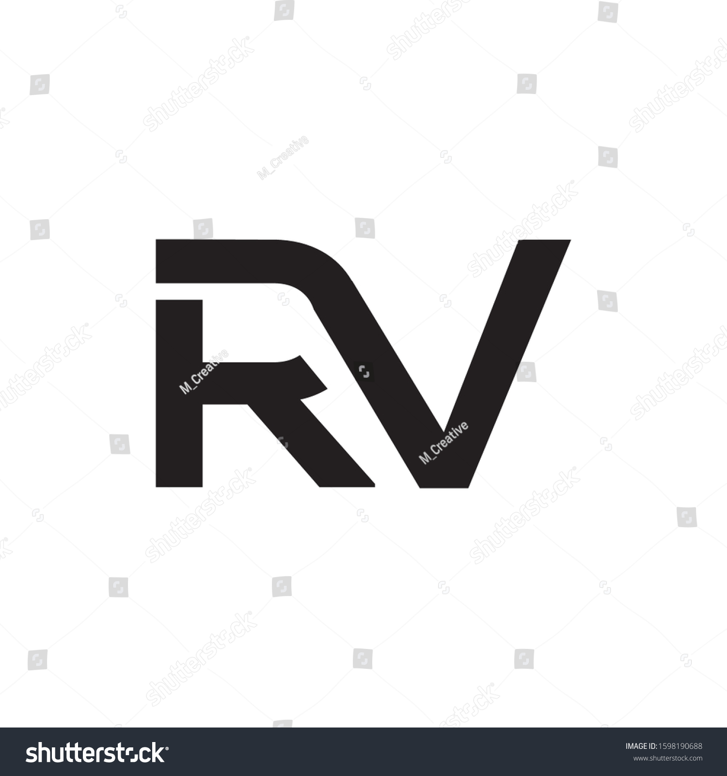 Rv Initial Letter Logo Template Vector Stock Vector (Royalty Free ...