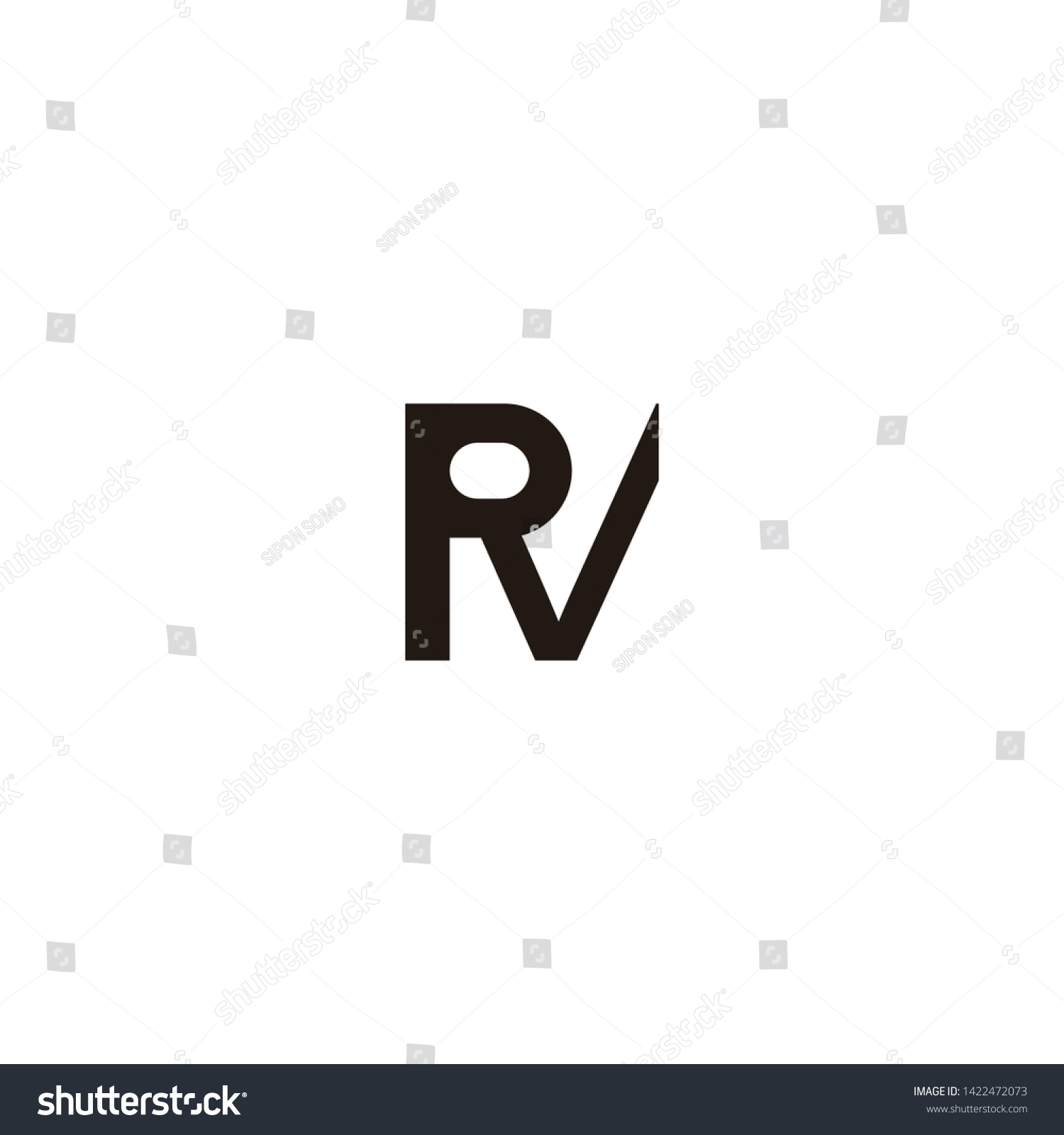 Rv Letter Font Vector Logo Stock Vector (Royalty Free) 1422472073