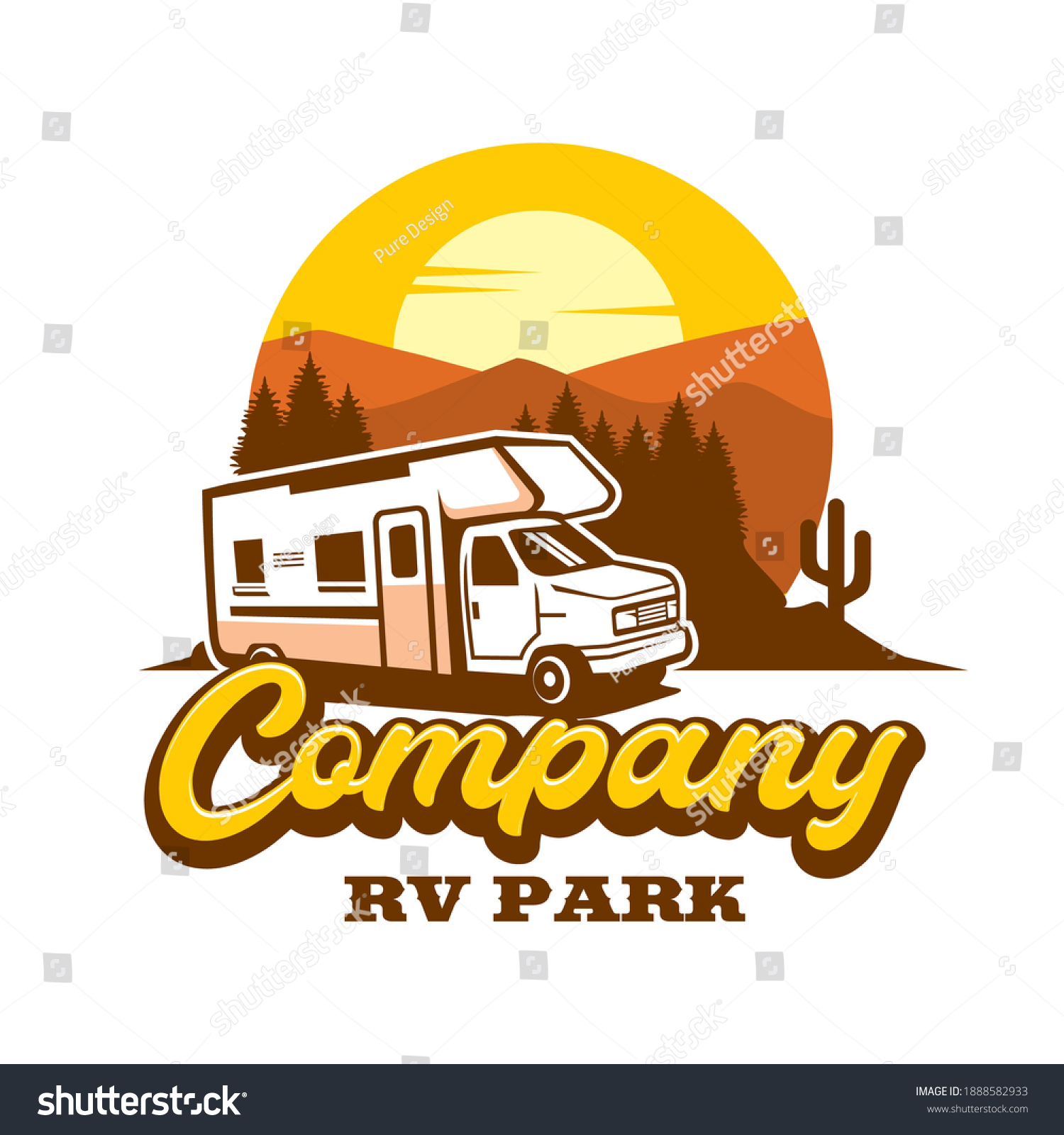 Rv Park Vector Van Logo Stock Vector (Royalty Free) 1888582933 ...