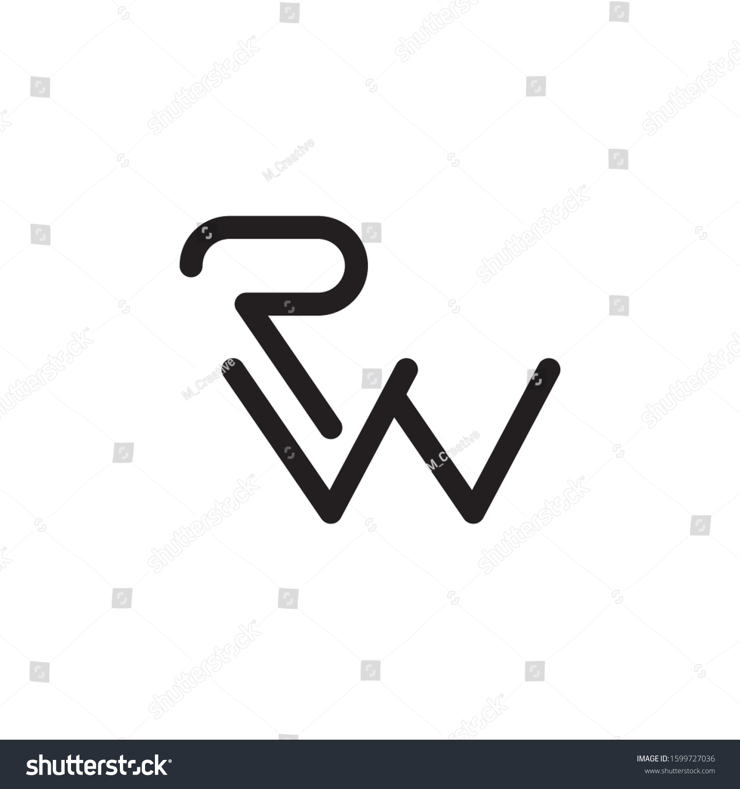 Rw Initial Letter Logo Template Vector Stock Vector (Royalty Free ...
