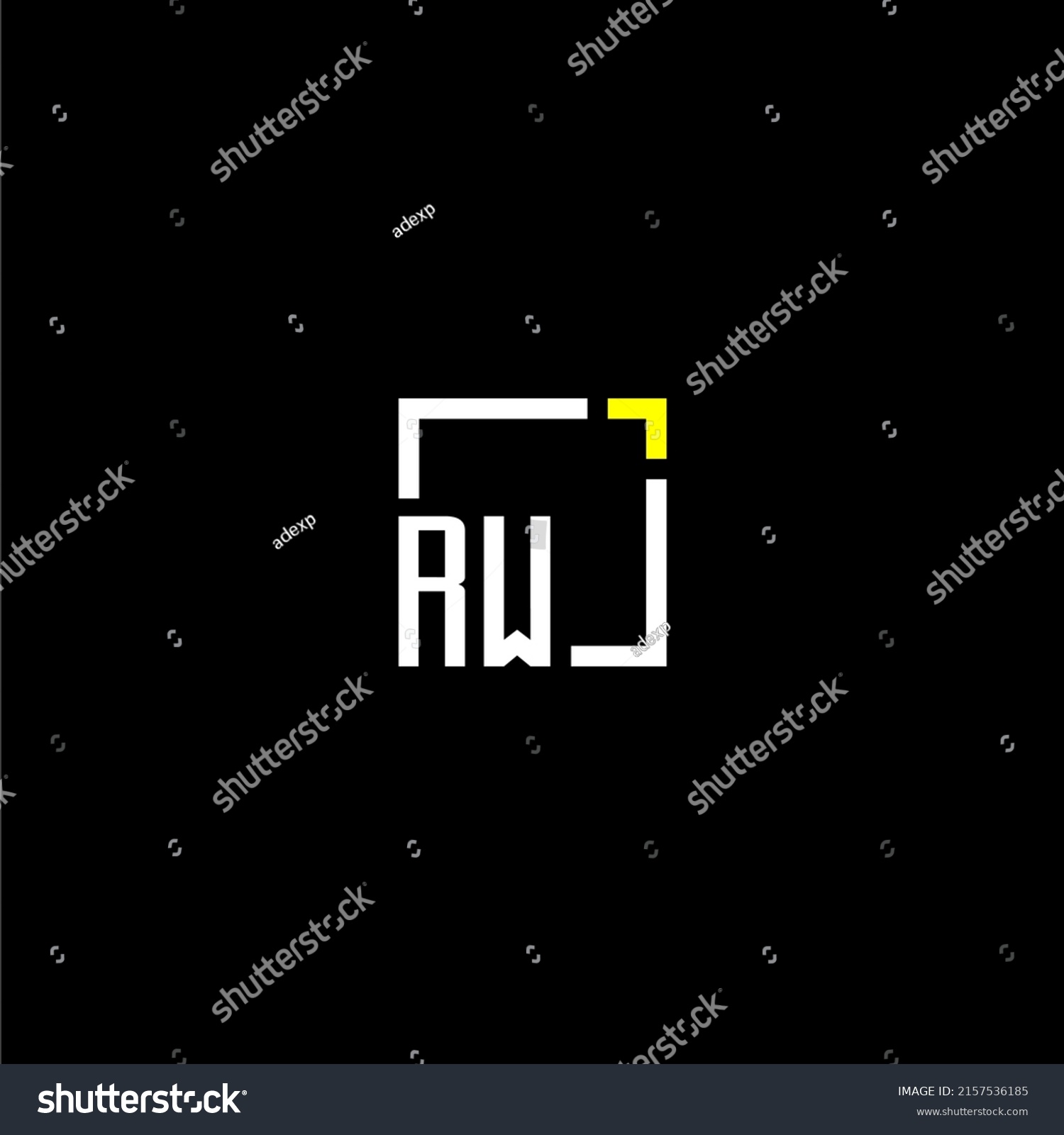 Rw Initial Monogram Logo Square Style Stock Vector (Royalty Free ...