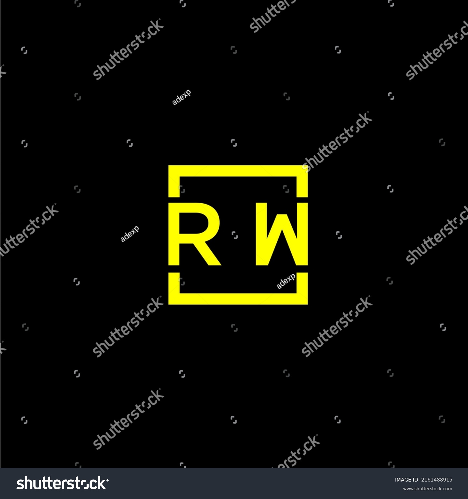 Rw Initial Monogram Logo Square Style Stock Vector (Royalty Free ...