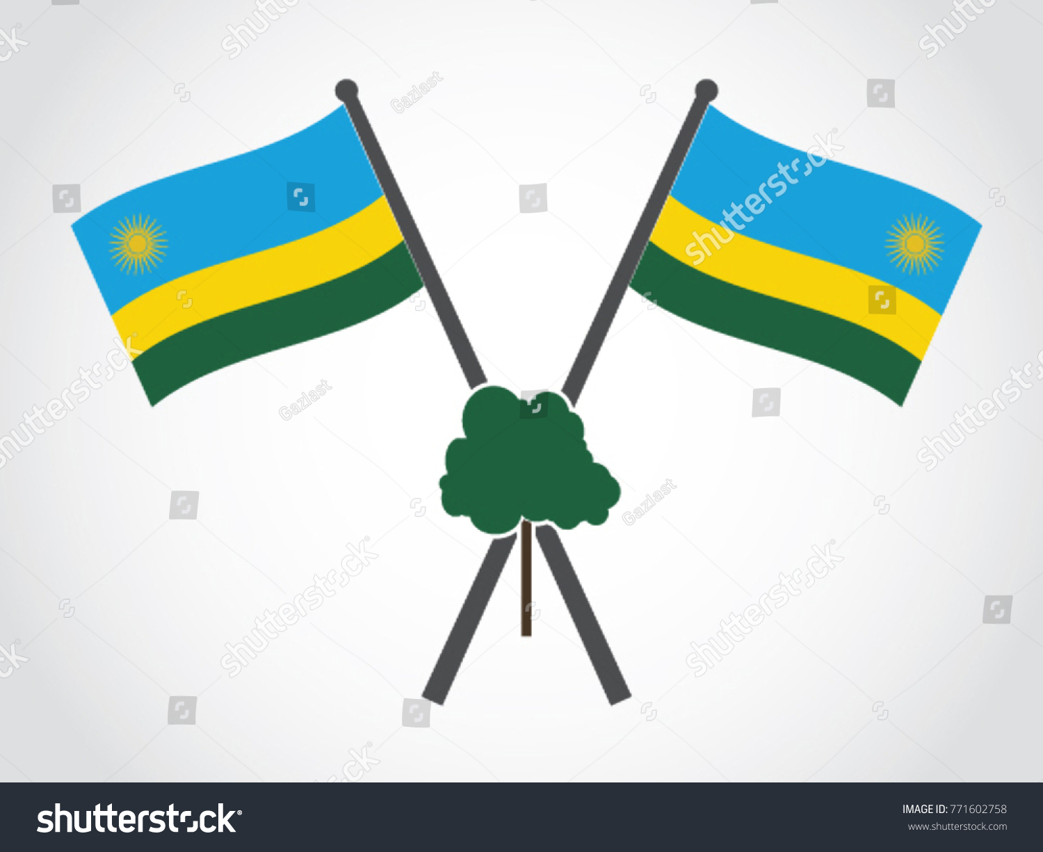 Rwanda Emblem Tree Timber Stock Vector (Royalty Free) 771602758