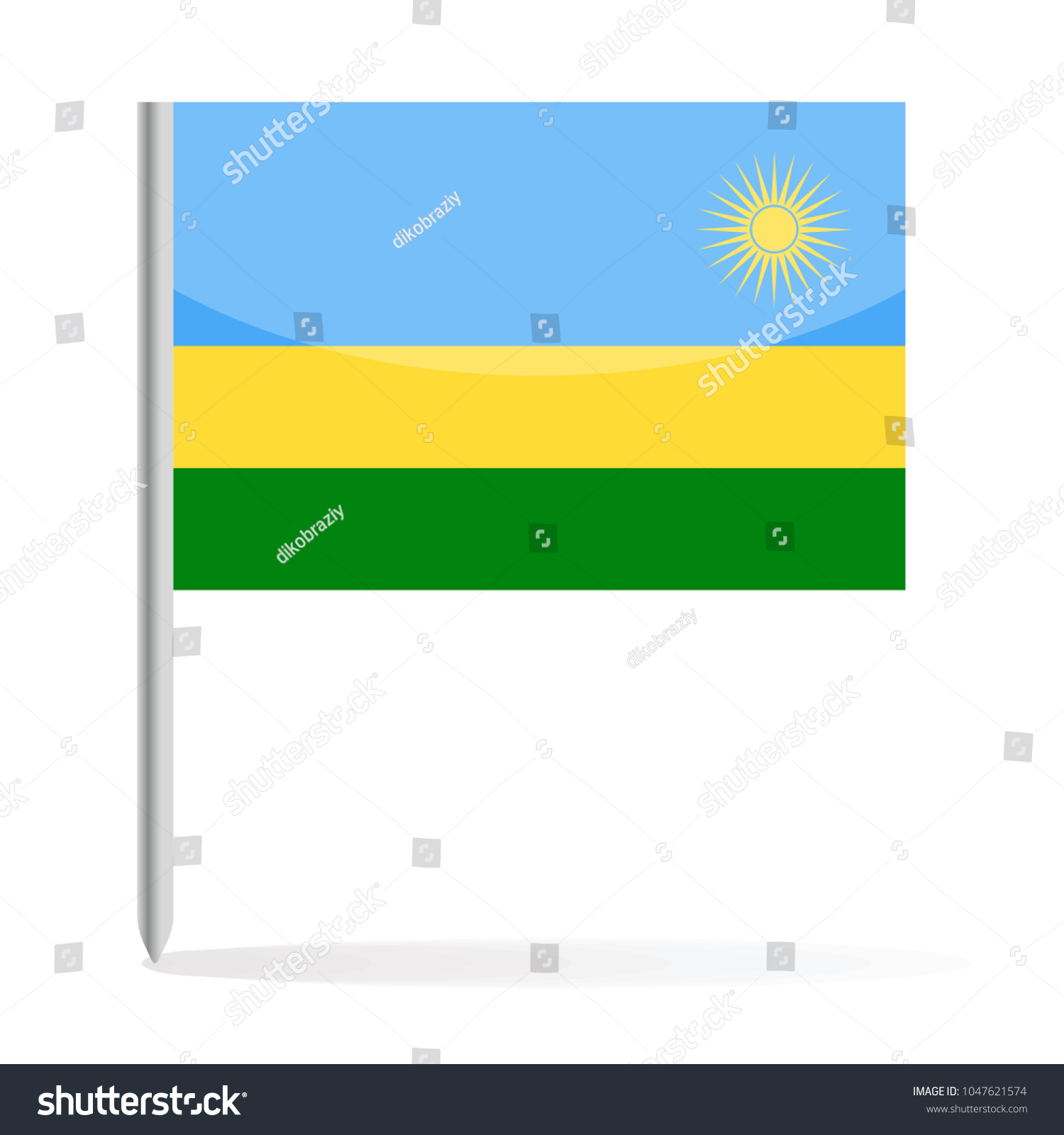 Rwanda Flag Pin Vector Icon Illustration Stock Vector (Royalty Free ...