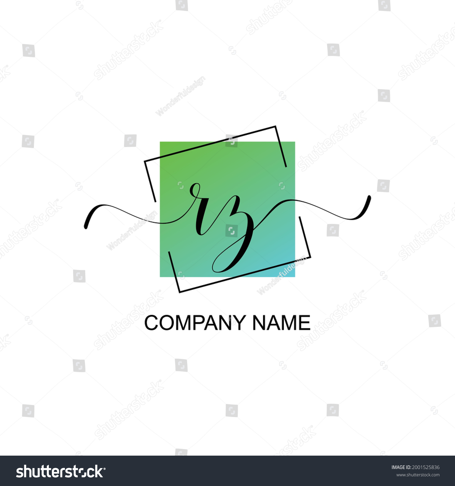 Rz Initial Logo Handwriting Typographic Template Stock Vector (Royalty ...