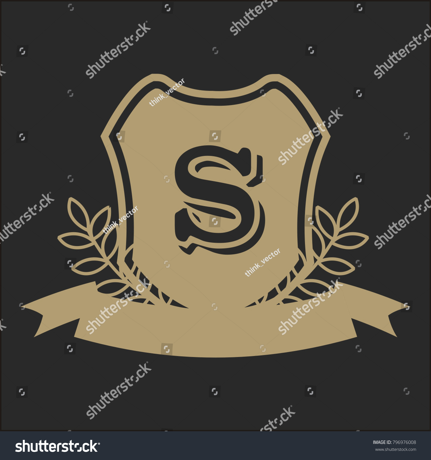 S Alphabet Initials Crest Emblem Logo Stock Vector (Royalty Free ...