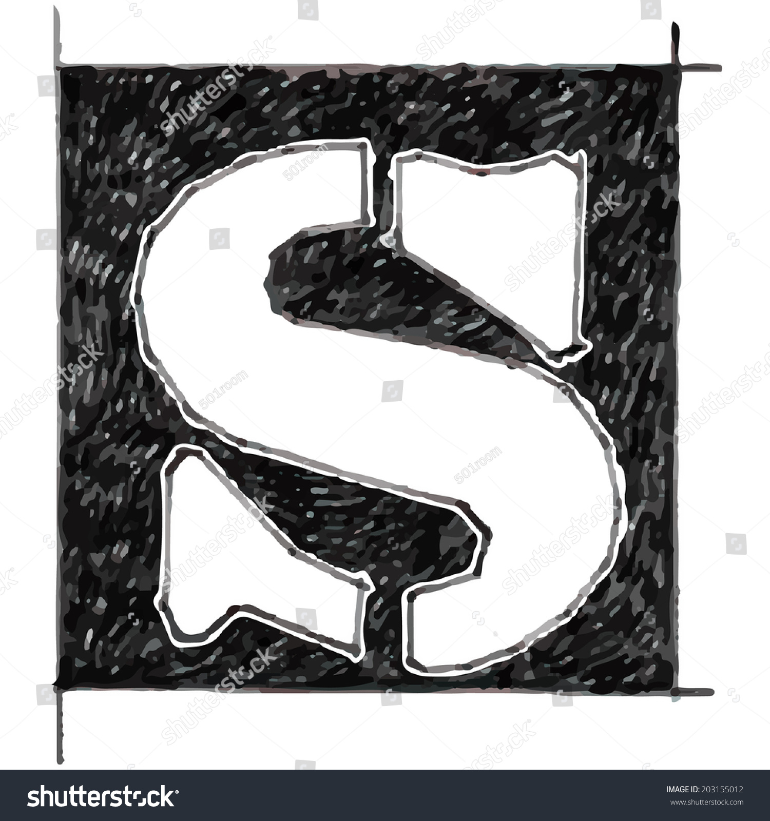 S Alphabet Sketchbook Vector Stock Vector (Royalty Free) 203155012 ...