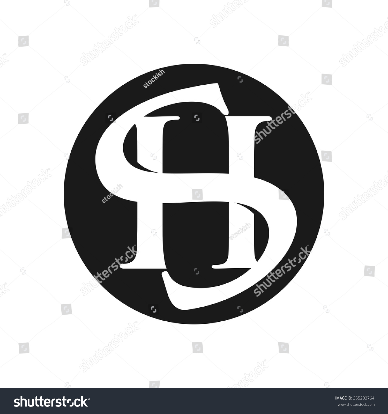 S H Logo Vector Stock Vector (Royalty Free) 355203764