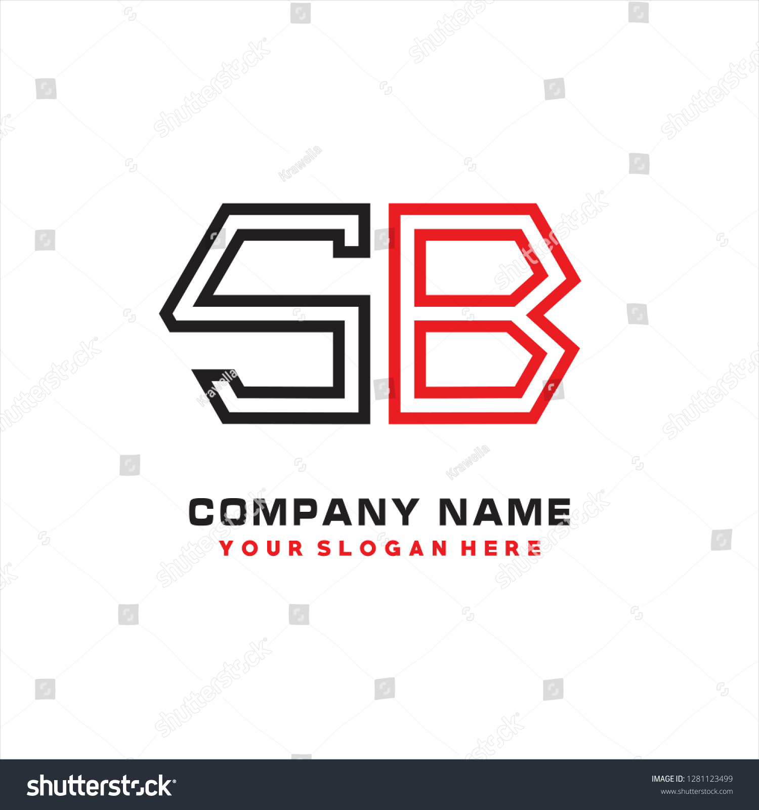 S B Initial Letter Modern Logo Stock Vector (Royalty Free) 1281123499