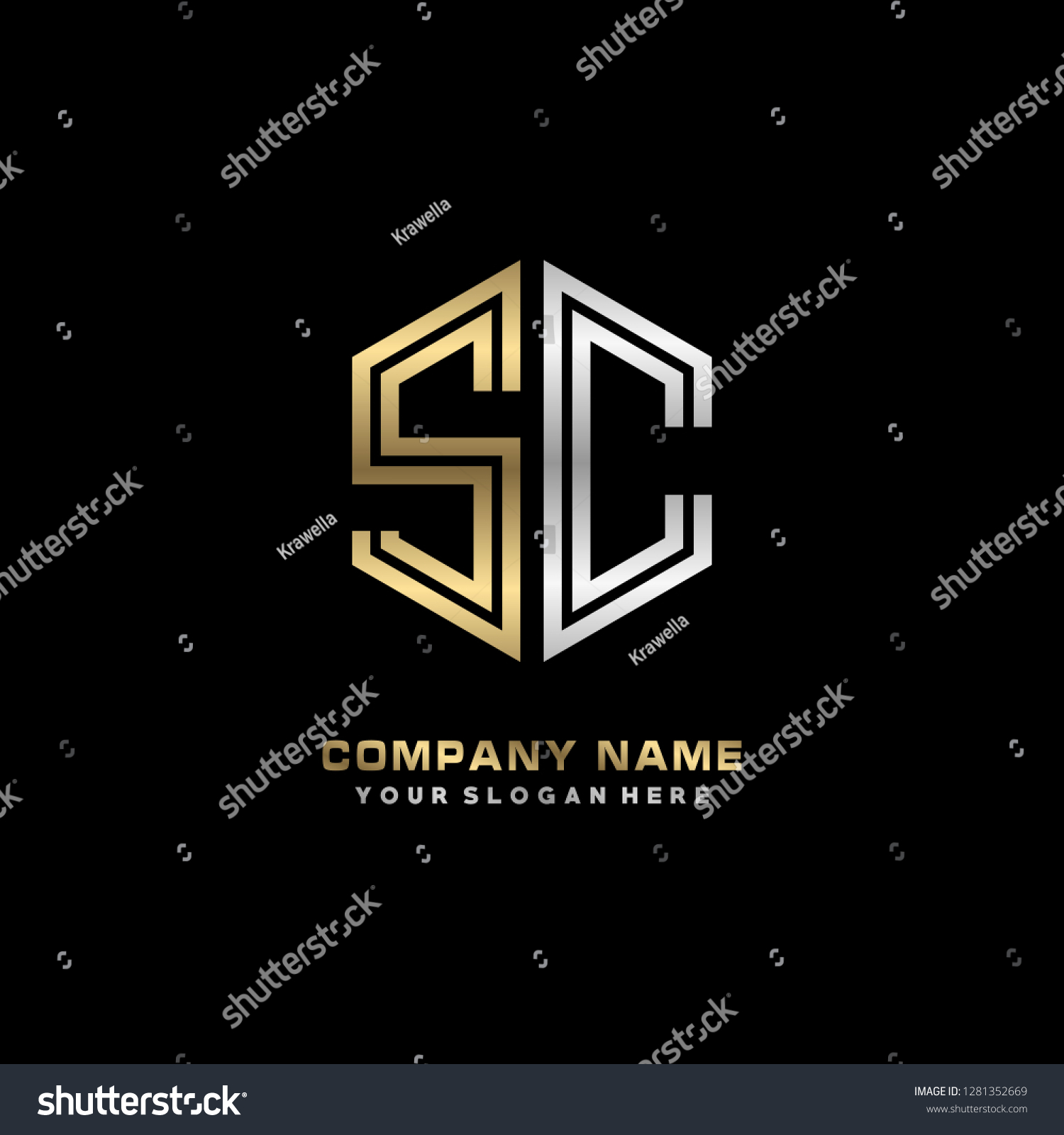 S C Initial Letter Modern Logo Stock Vector (Royalty Free) 1281352669 ...