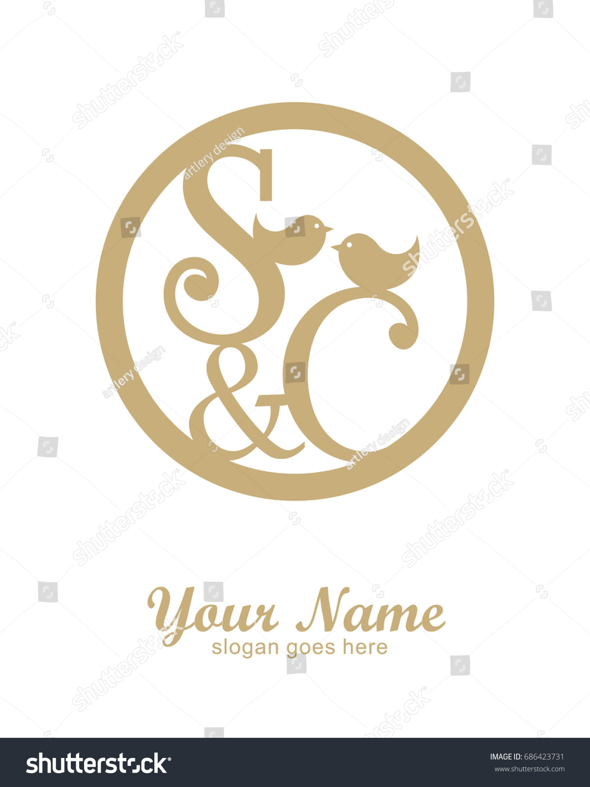 S C Initial Wedding Decorative Logo Stock Vector (Royalty Free ...