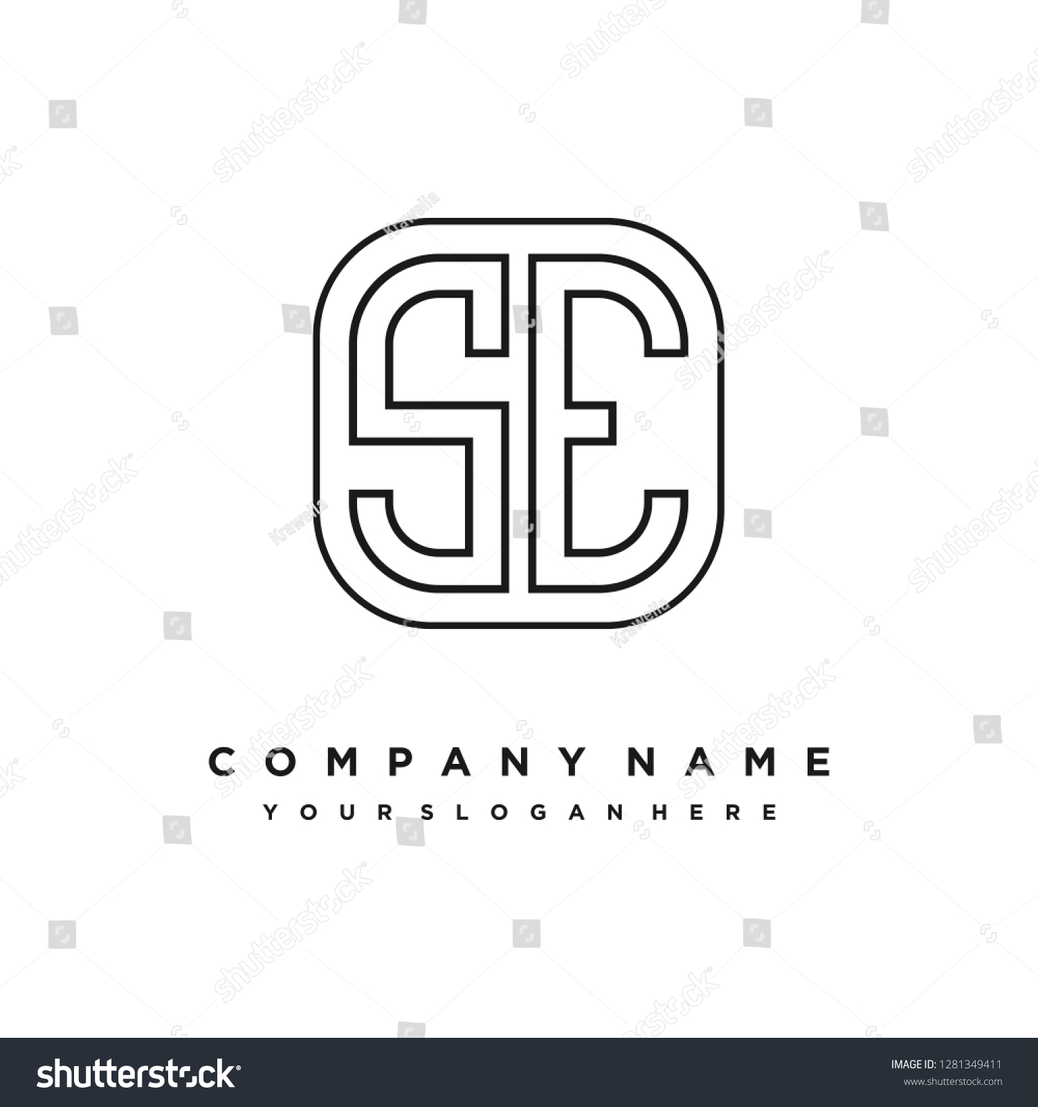 S E Initial Letter Modern Logo Stock Vector Royalty Free 1281349411