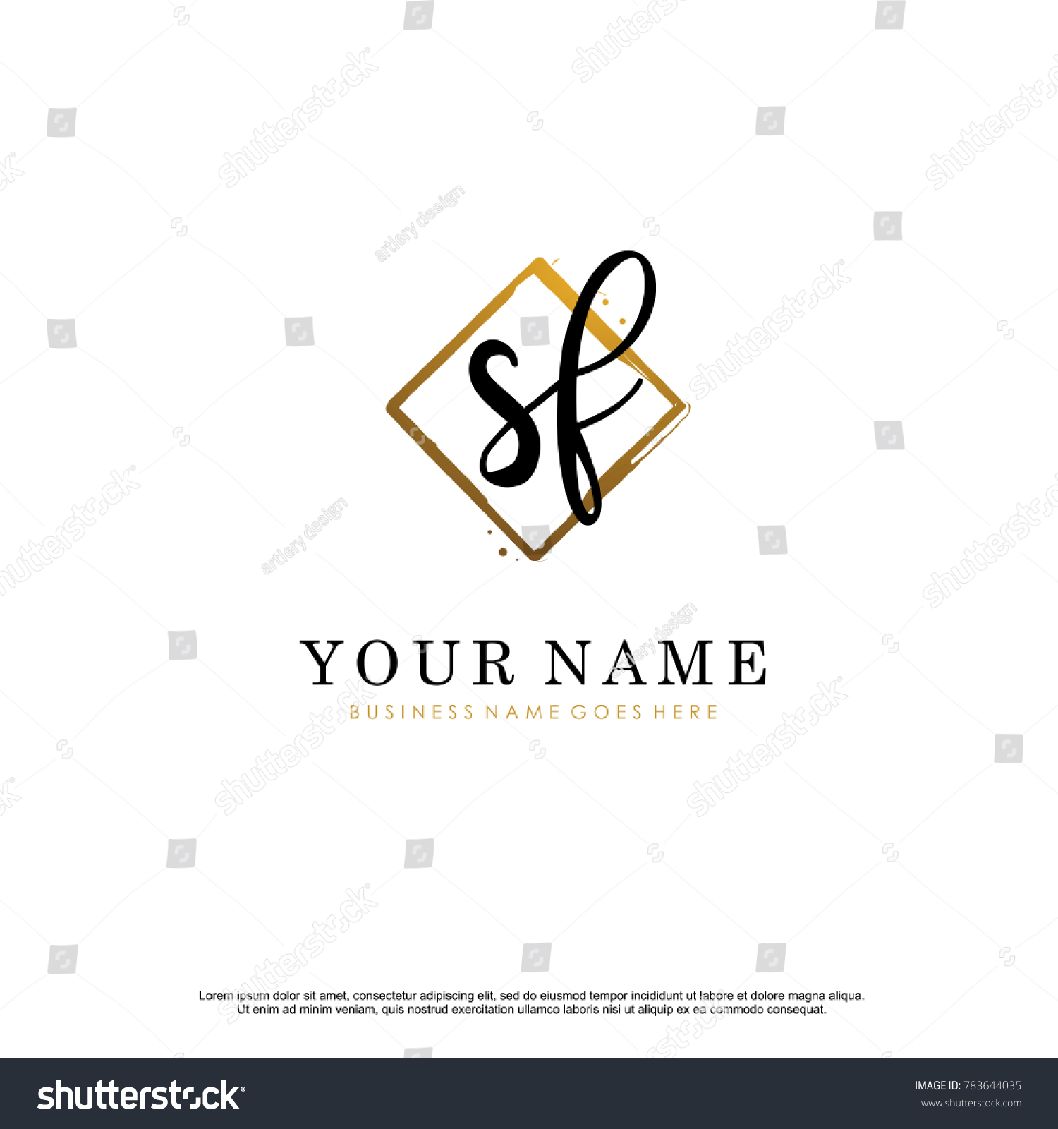S F Initial Abstract Logo Template Stock Vector (Royalty Free ...