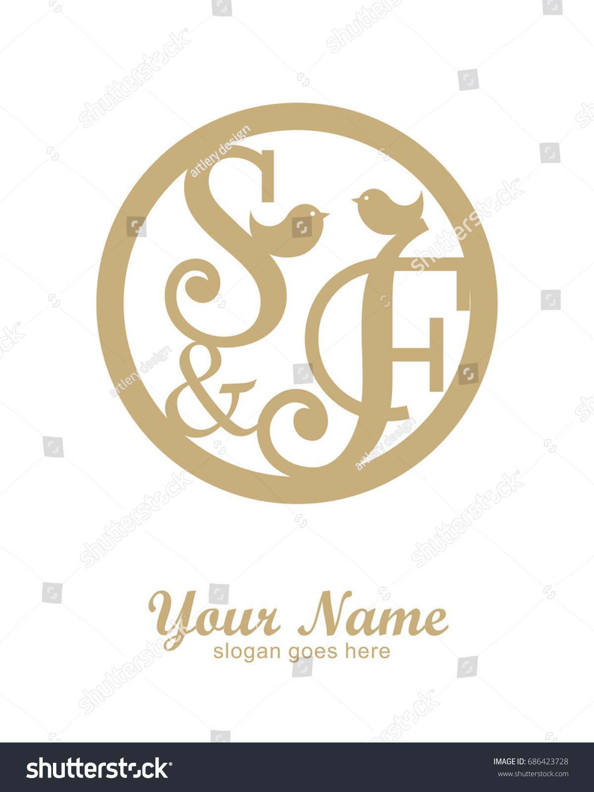 S F Initial Wedding Decorative Logo Stock Vector (Royalty Free ...