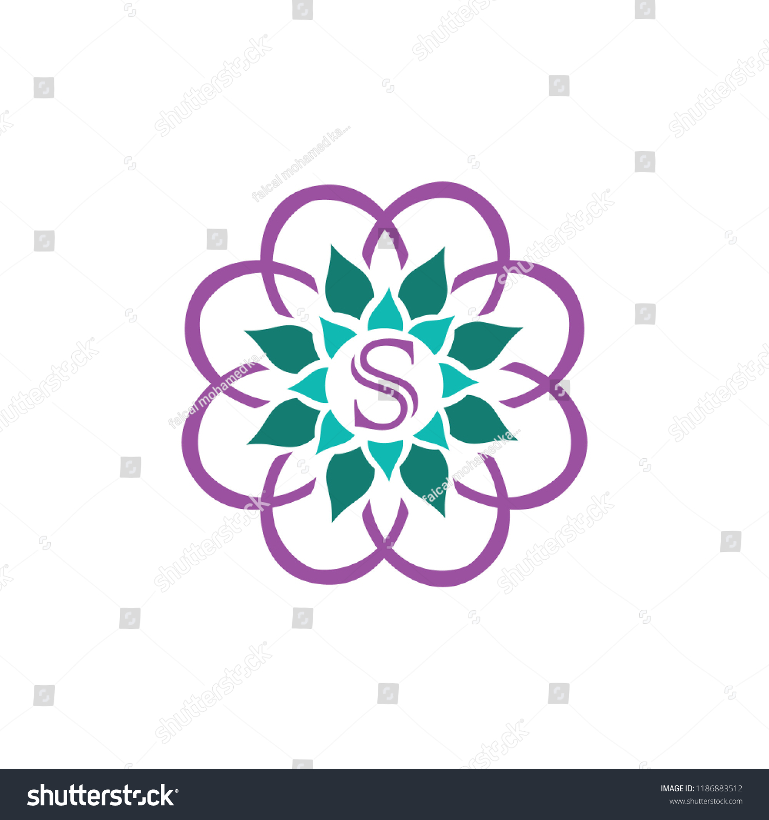 S Flower Logo Design Stock Vector (Royalty Free) 1186883512