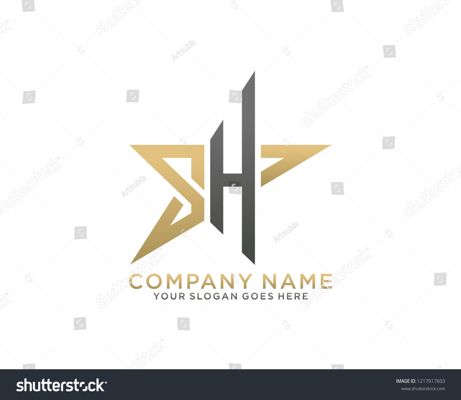 S H Initial Logo Concept Star Stock Vector (Royalty Free) 1217017603 ...