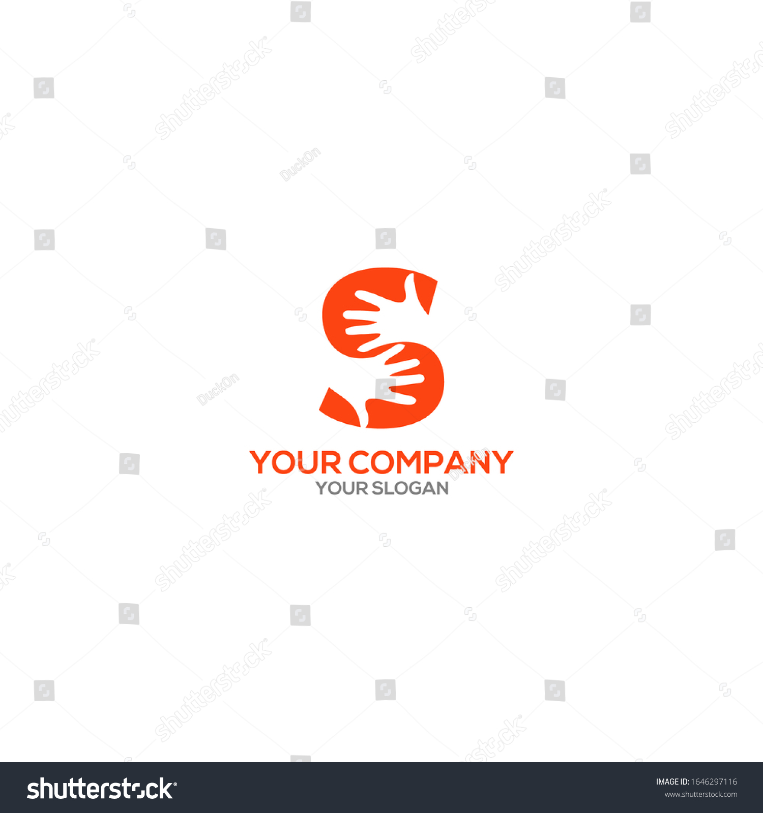 S Hand Logo Design Vector Stock Vector (Royalty Free) 1646297116